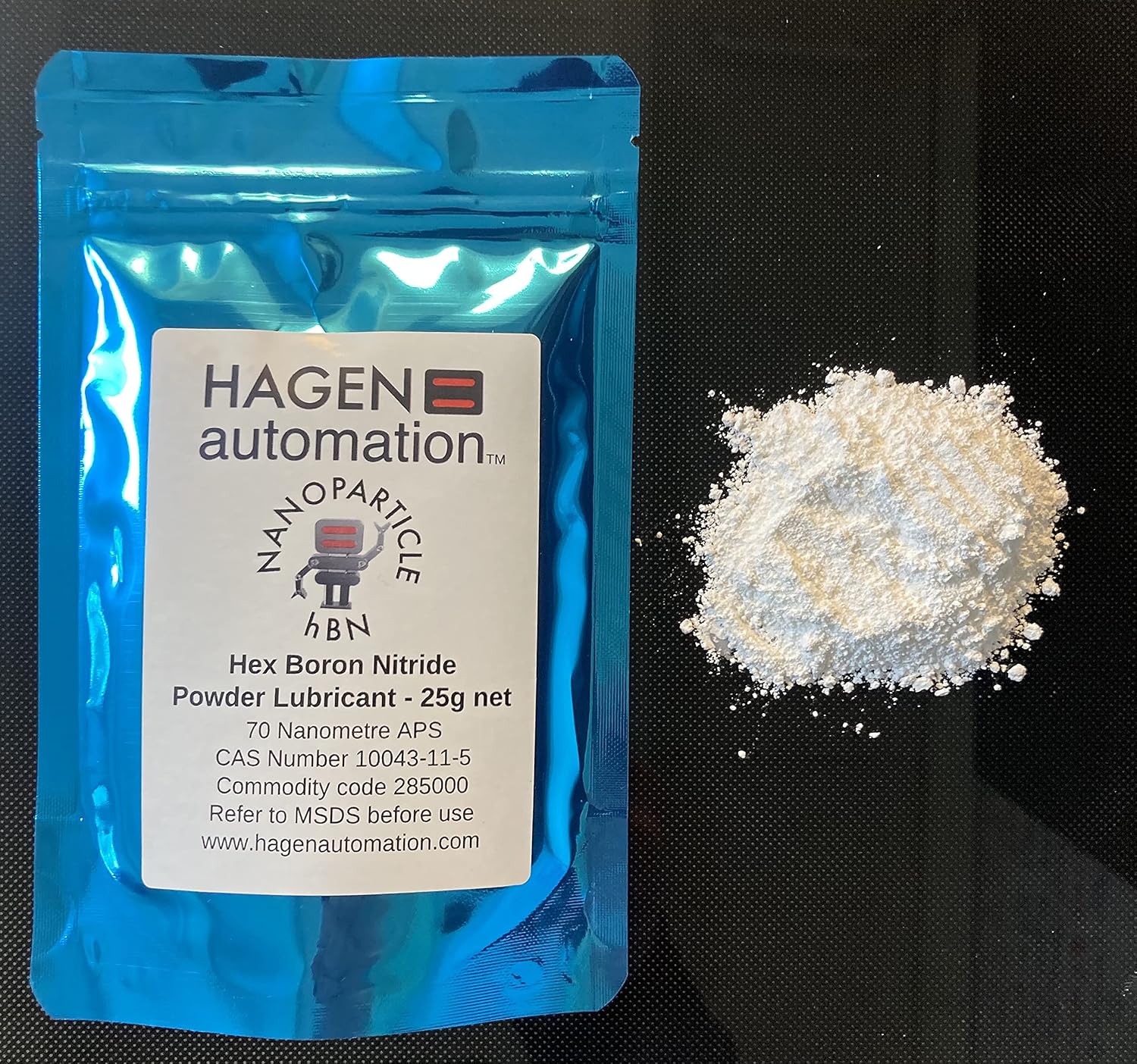 25g Nanoparticle hBN – Hexagonal Boron Nitride Powder – 70 nm APS foil ...
