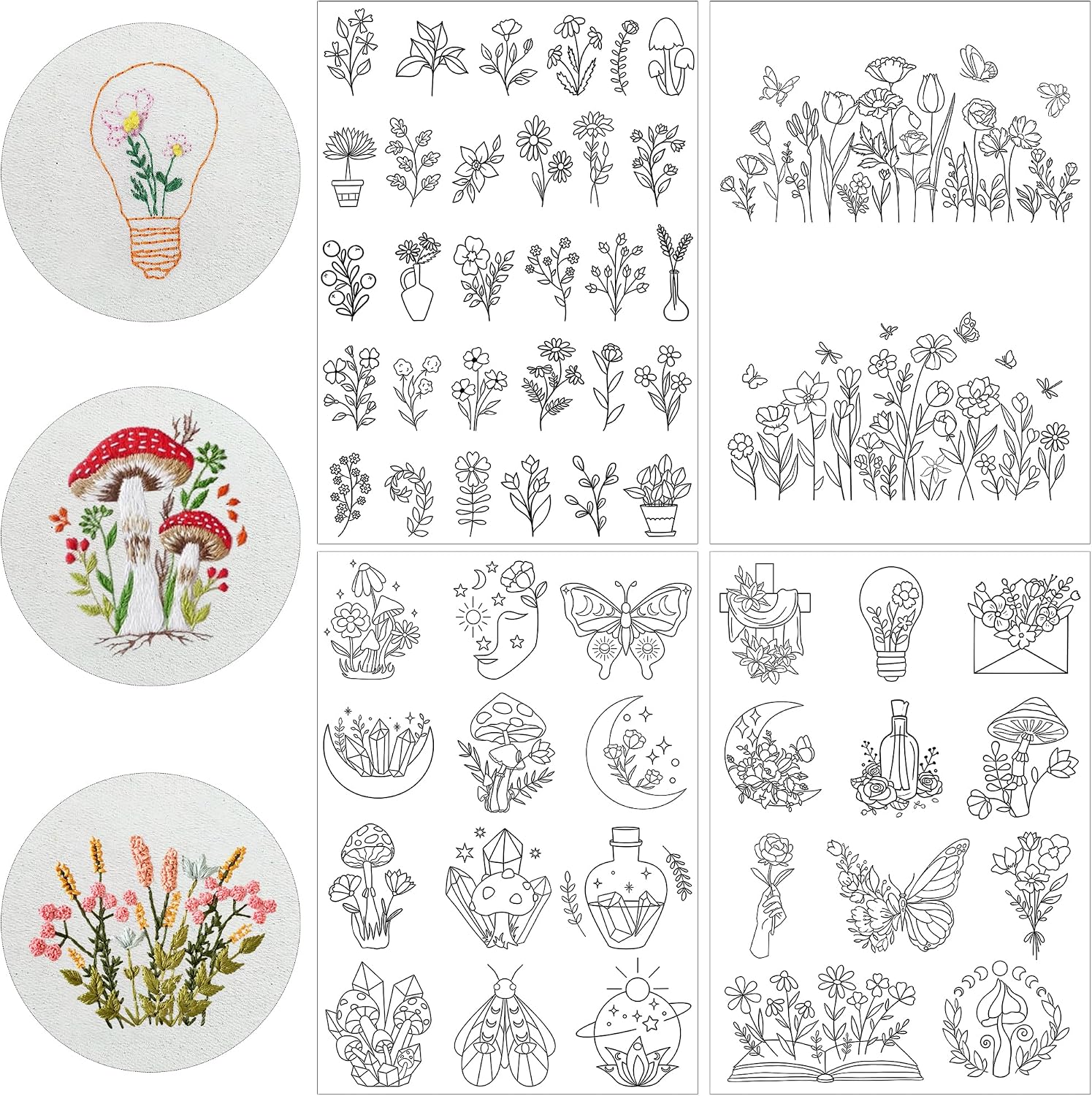 Amazon.com: Water Soluble Embroidery Patterns Stabilizer - 57 PCS Stick ...