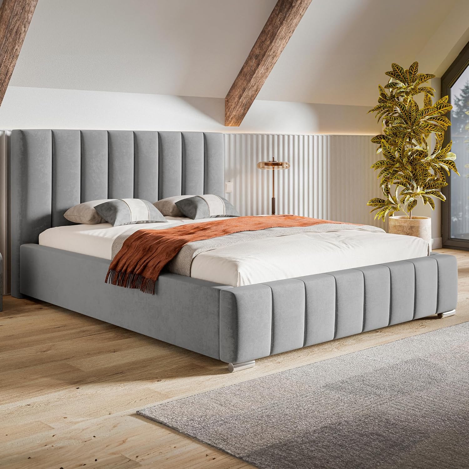 MOTIVENA Vigo Bett 200x200, Polsterbett 200x200, mit Bettkasten, mit ...