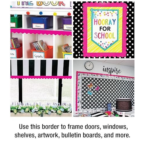 Snapklik.com : Carson Dellosa 36 Ft Scalloped Hot Pink Bulletin Board ...