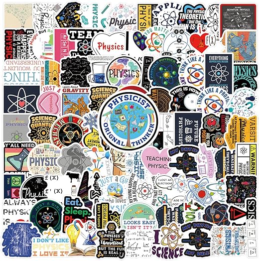Amazon.com: 123Pcs Physics Stickers Pack, Science Aesthetic Vinyl ...