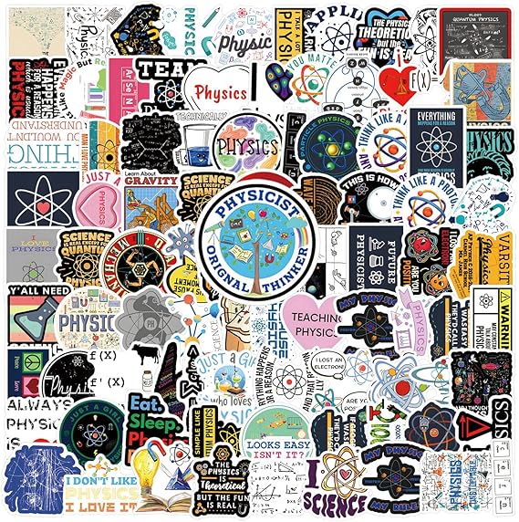 Amazon.com: 123Pcs Physics Stickers Pack, Science Aesthetic Vinyl ...