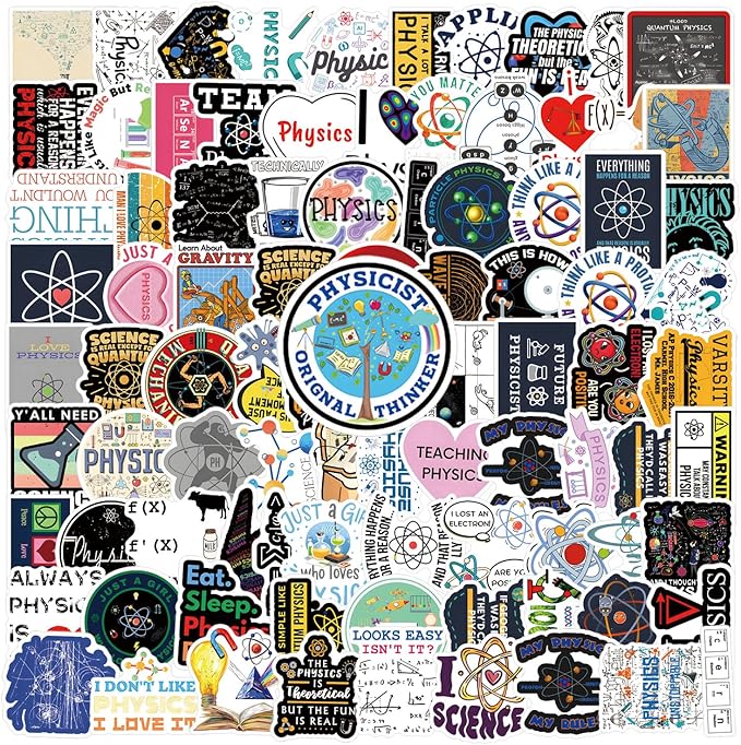 Amazon.com: 123Pcs Physics Stickers Pack, Science Aesthetic Vinyl ...