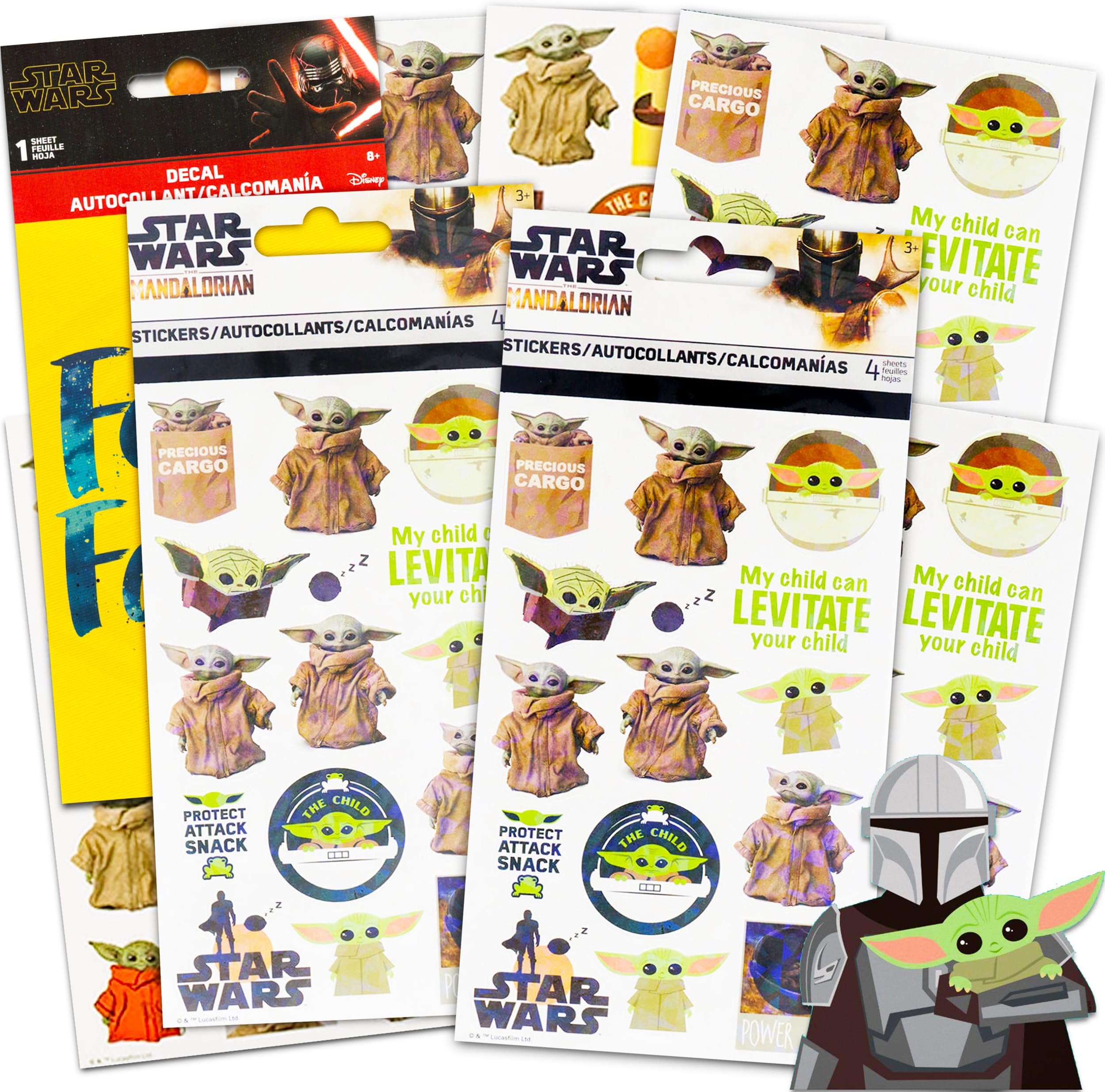 Amazon.com: Baby Yoda Star Wars The Mandalorian Sticker Book Pack ...