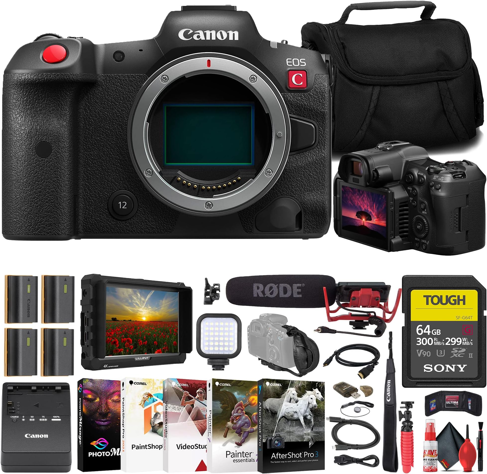 Amazon.com : Canon EOS R5 C Mirrorless Cinema Camera (5077C002) + 4K ...