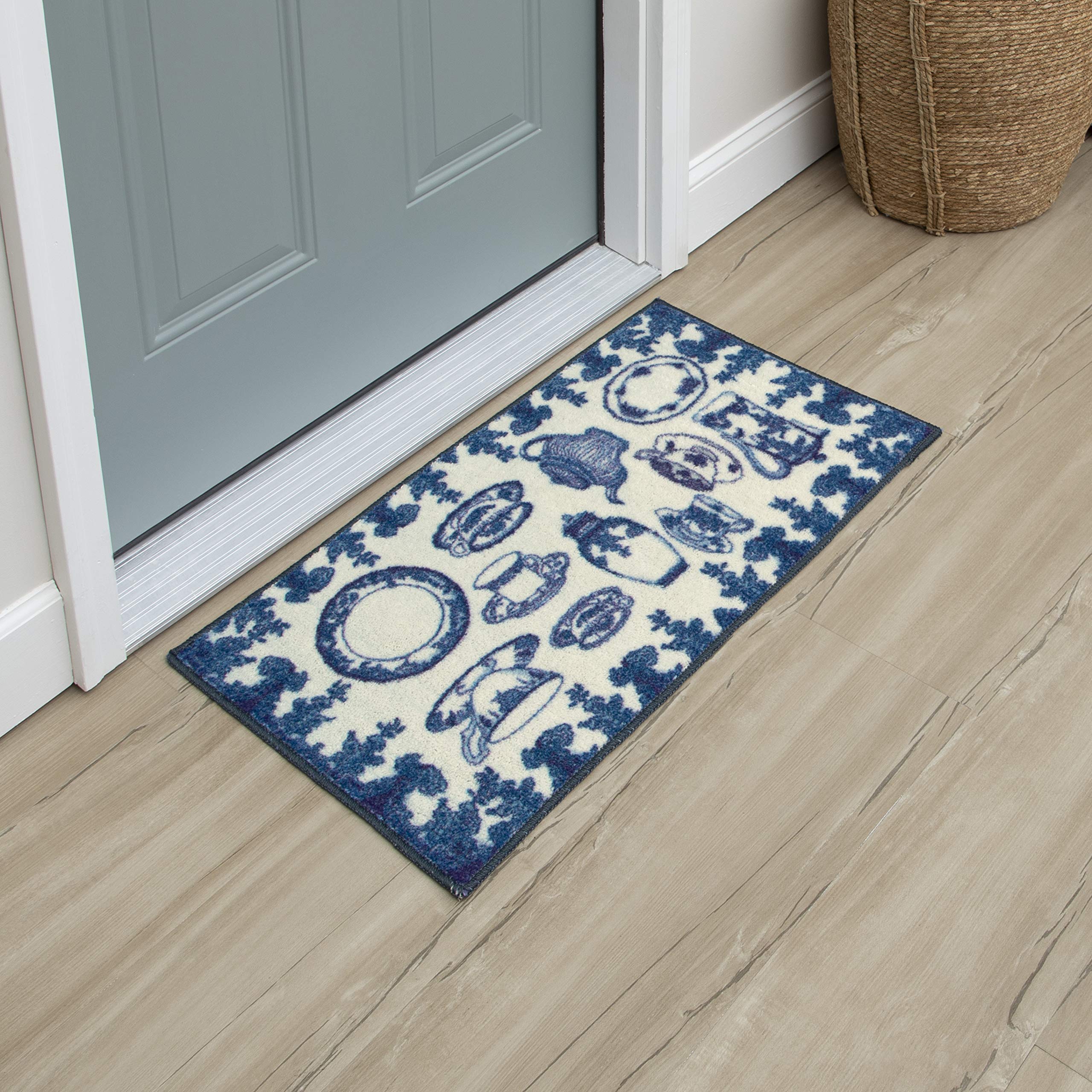 Mohawk Home Printed Novelty Kitchen Rug, Delicate Blues (1' 6" x 2' 6")