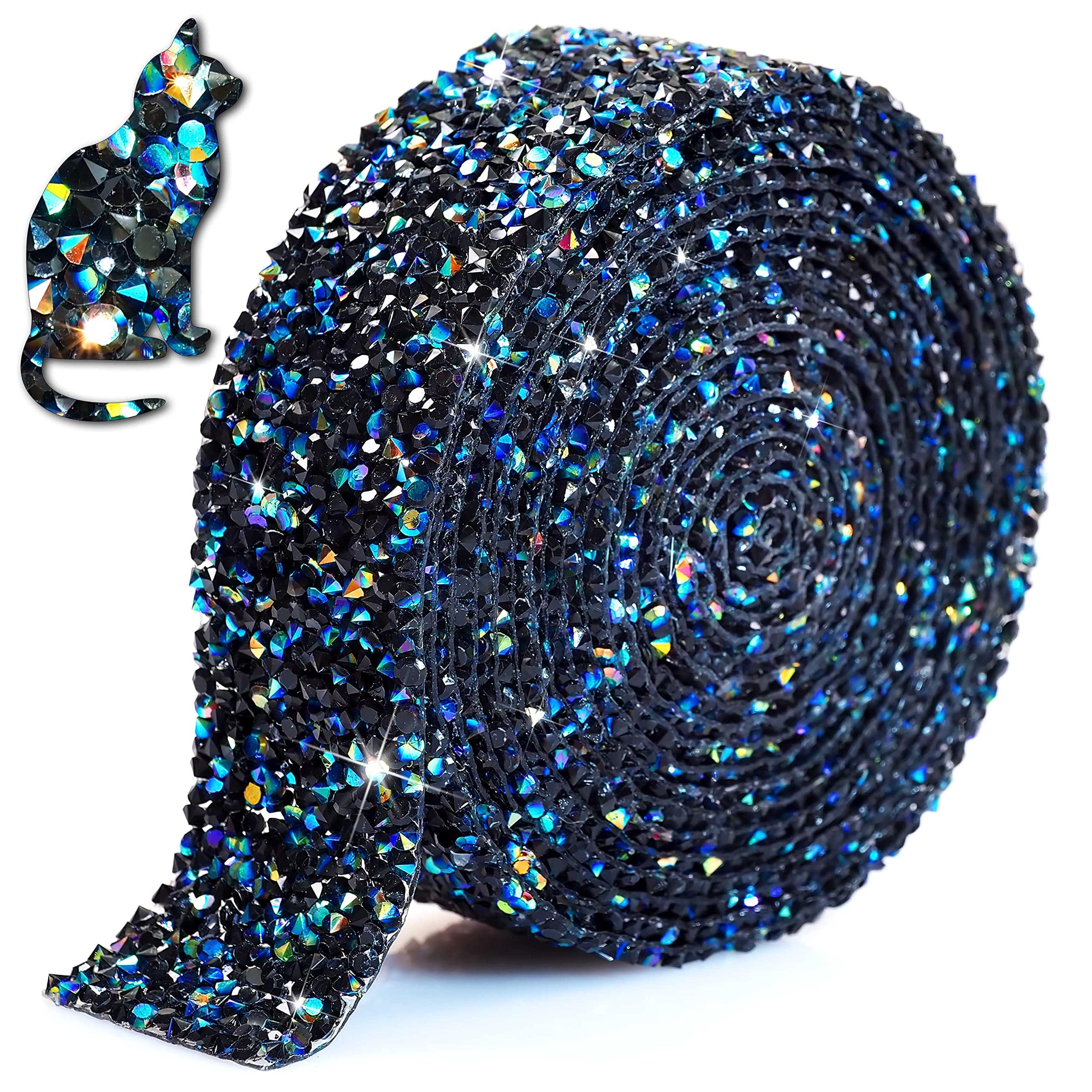 Amazon.com: Locacrystal Bling Rhinestones Ribbon Self-Adhesive Iron on ...