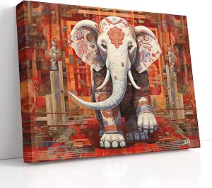 Amazon.com: ZELLART Japanese Elephant Art Canvas Print/Wall Art/Wall ...