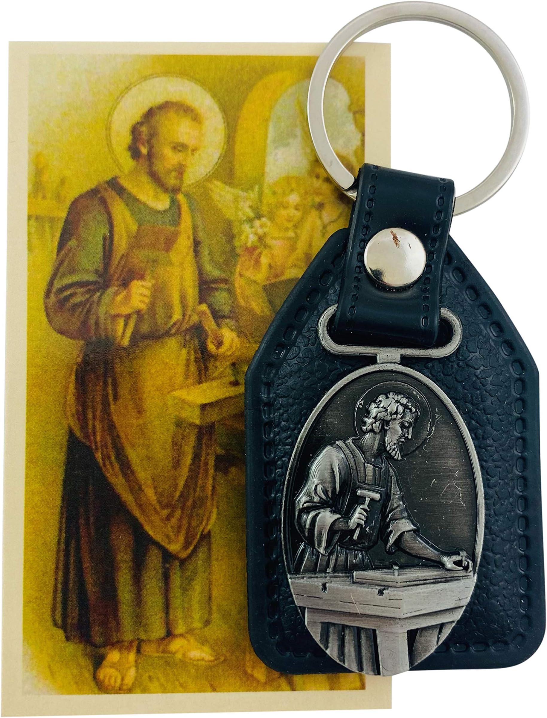 Amazon.com: St Joseph The Worker Fob Style Key Chain with Holy Saint ...