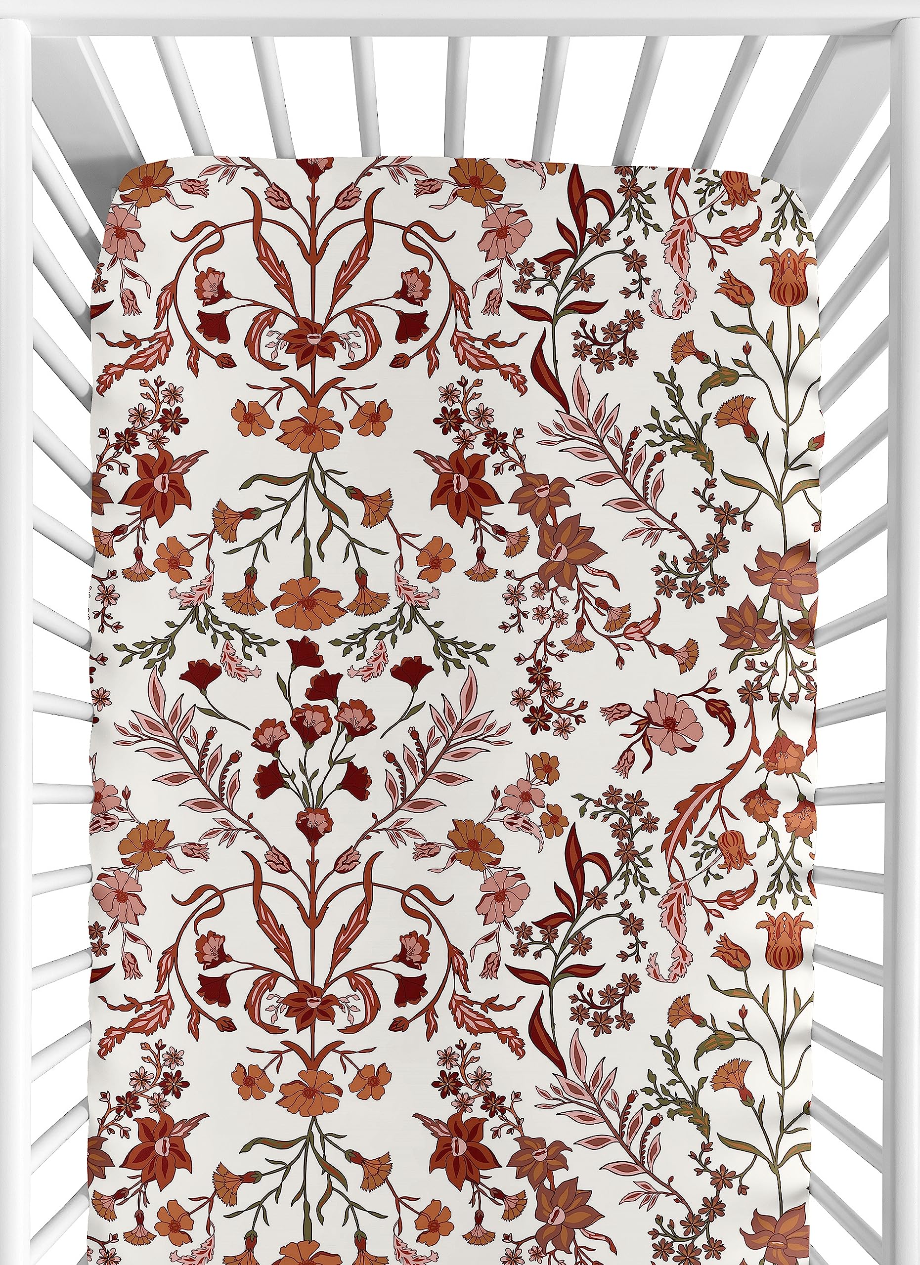 Amazon.com: Sweet Jojo Designs Ivory and Orange Boho Vintage Floral ...