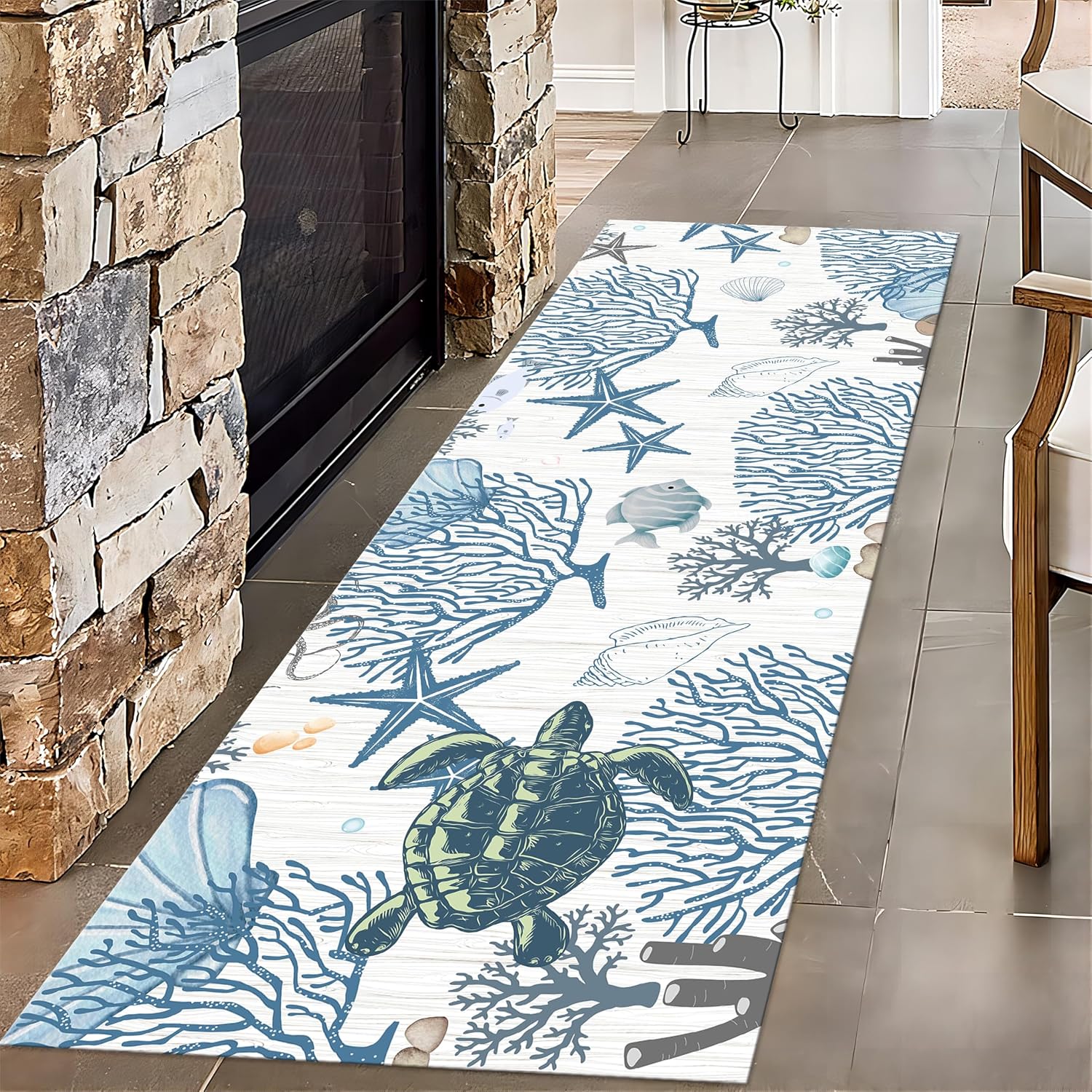 Amazon.com: PLMHXC Coastal Rug Runners for Hallways, 2x10ft, Turtle ...