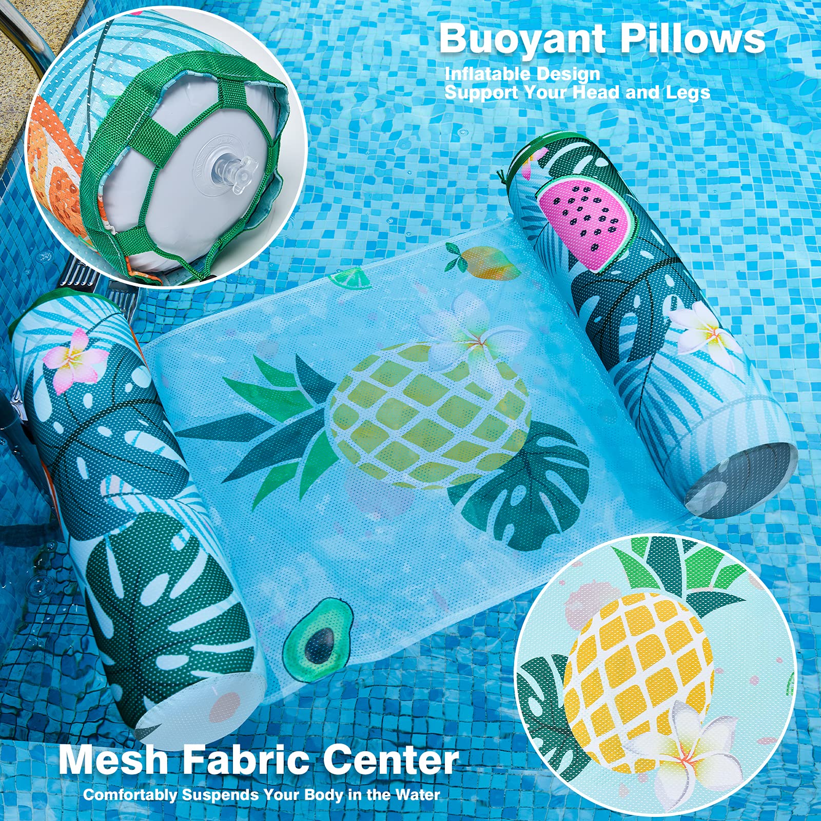 Snapklik.com : Pineapple Mermaid Hammock Pool Floats - 2 Pack ...