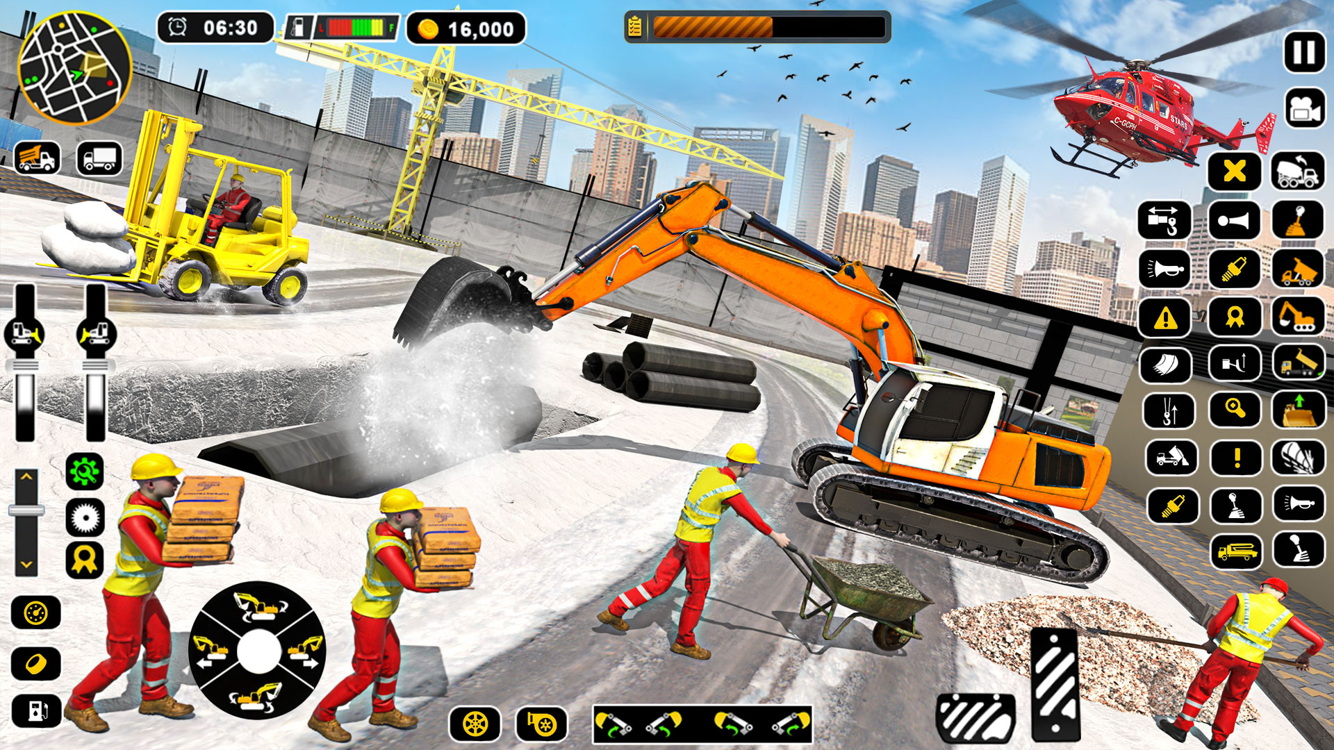 Real Digger Excavator Simulator Game: Snow Clean Game: Snow Road Game ...