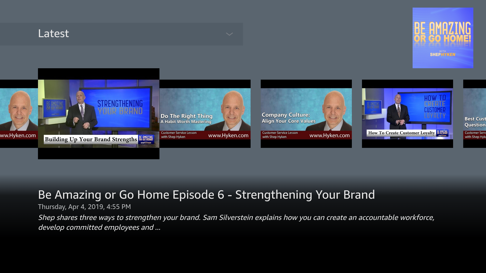 Be Amazing or Go Home with Shep Hyken - App on Amazon Appstore