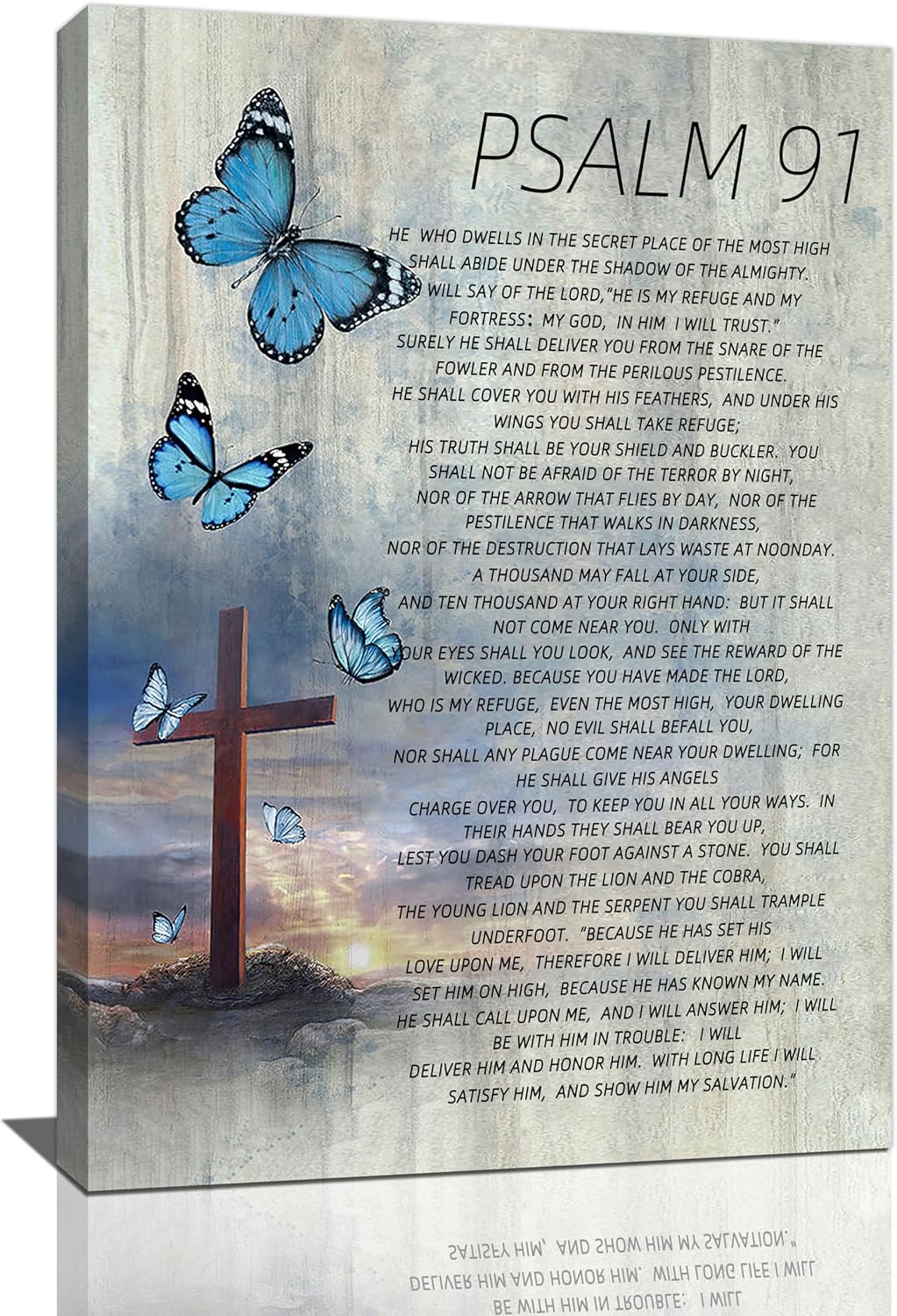 Amazon.com: Gyeong Farmhouse Christian Psalm 91 Wall Art Scripture ...