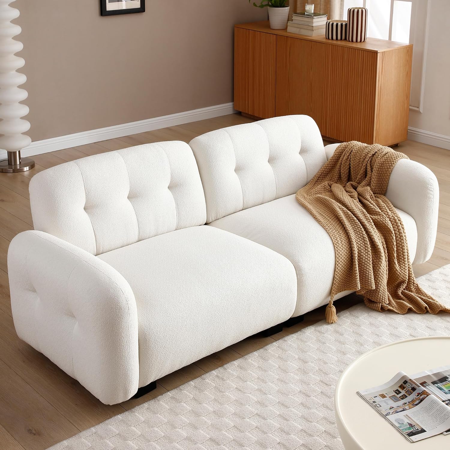 Amazon.com: mikibama Modern 3-Seater Sofa Couch,82.7" Teddy Sofas ...