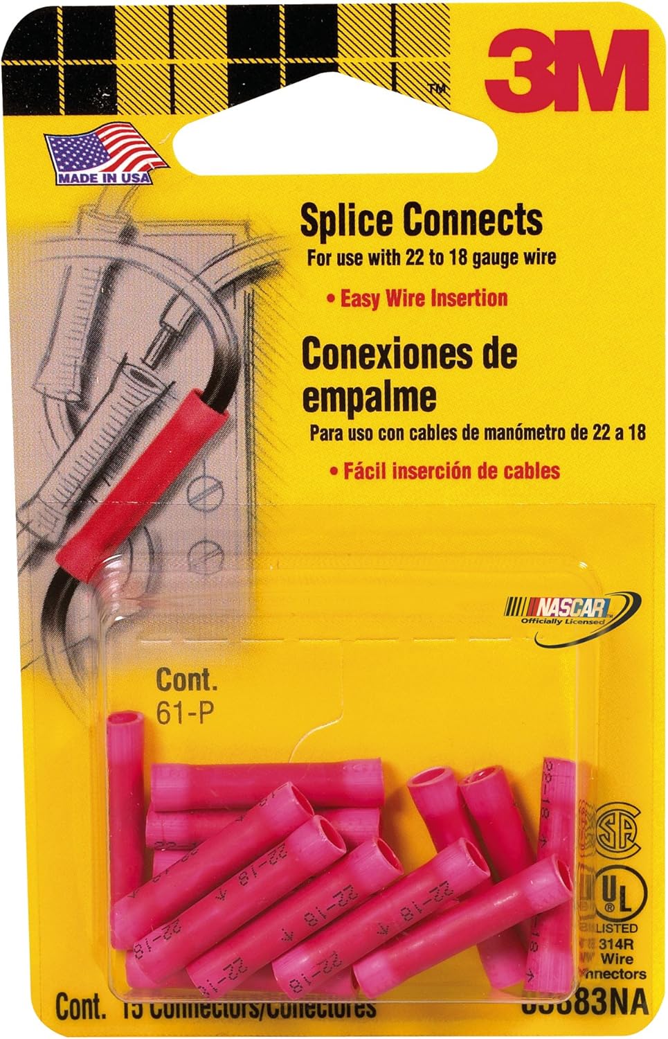 Amazon.com: 3M 03883NA Red Splice Connectors for 22 to 18-Gauge Wire ...