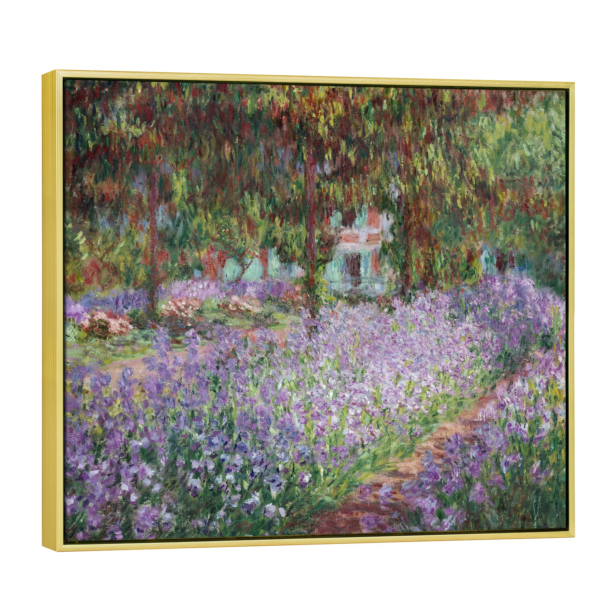 Amazon.com: Wieco Art Framed Canvas Print Wall Art Irises in Monet's ...
