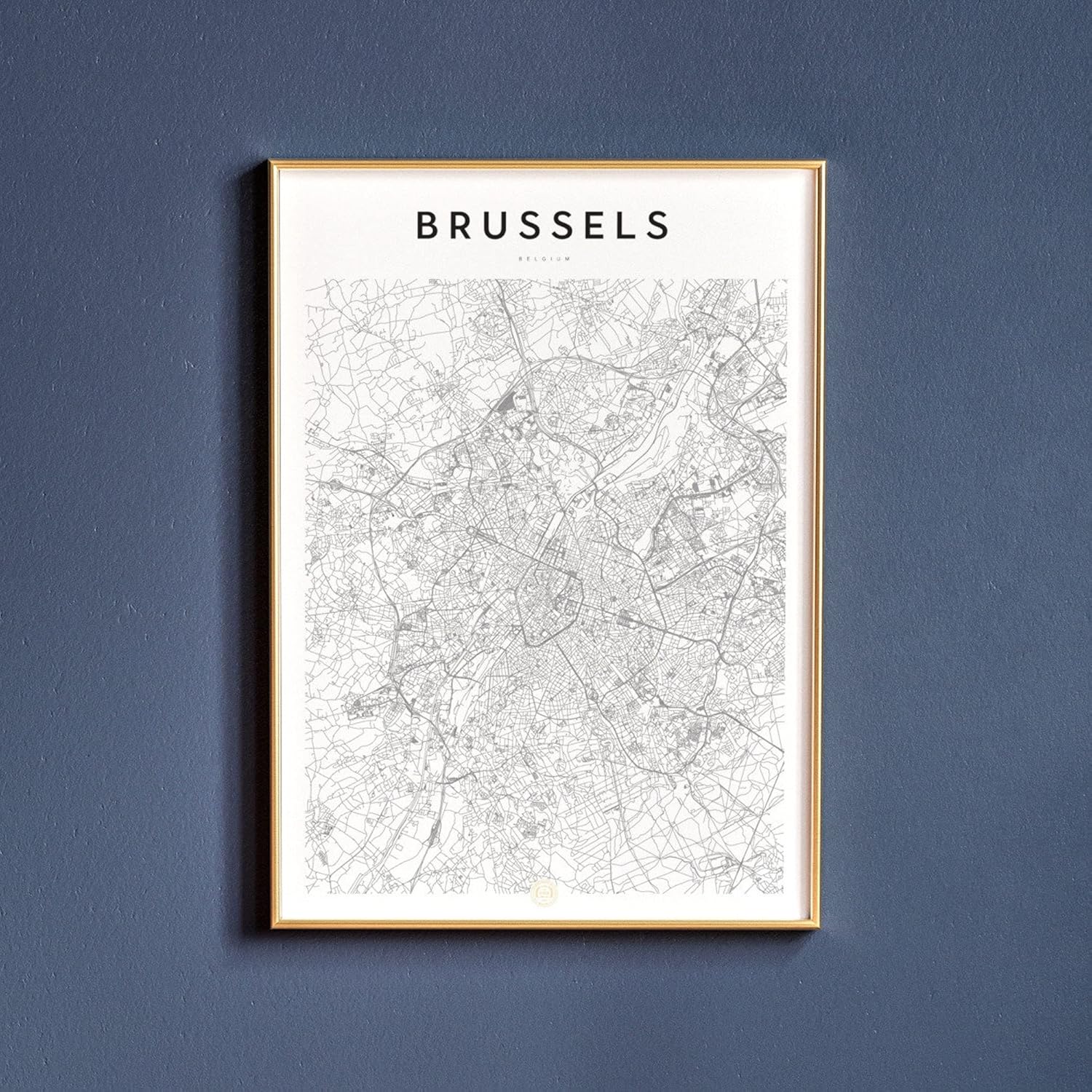 Amazon.com: Brussels, Belgium, Brussels Map Poster, Brussels City Line ...