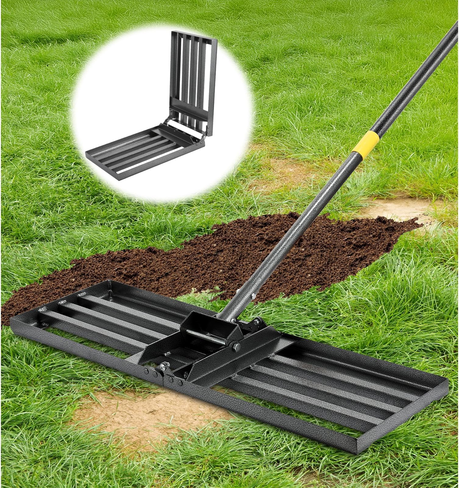 Amazon.com : Vansonana Lawn Leveling Rake,30"x10" Lawn Leveler Tool for ...
