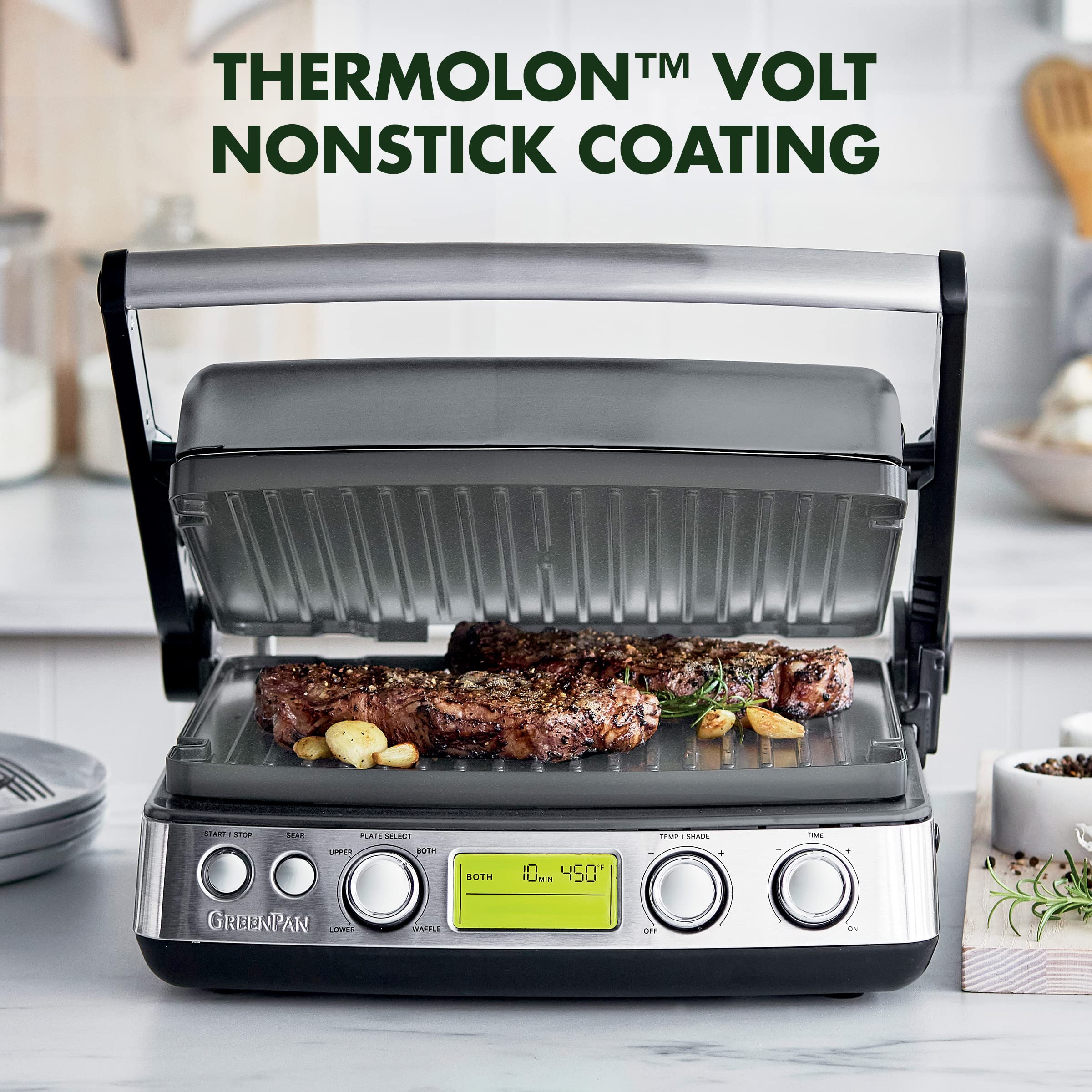GreenPan Elite 7-in-1 Multi-Function Contact Grill & Griddle, Healthy ...
