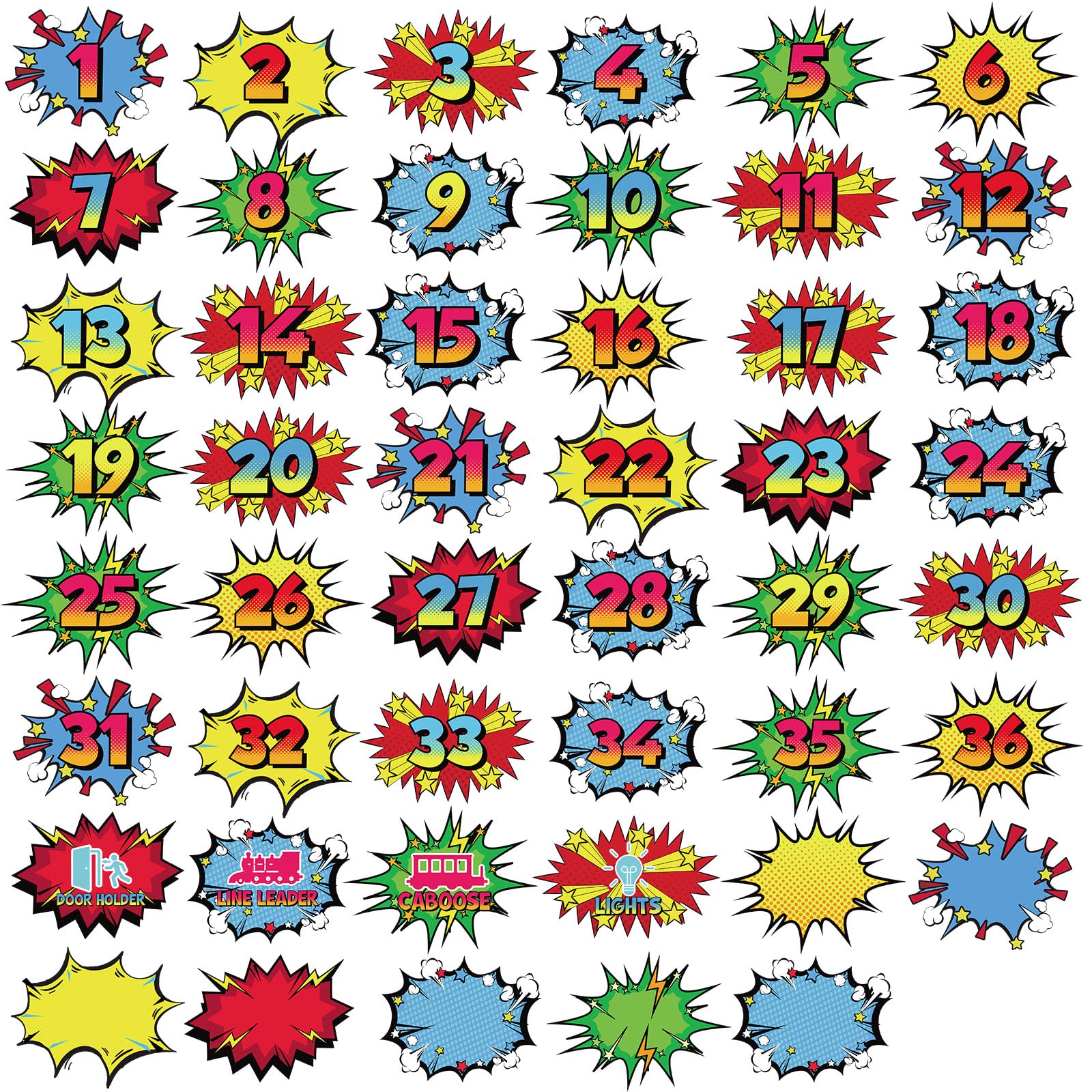 Snapklik.com : Hero Numbers Stickers Decorations Colorful Mini Dots ...