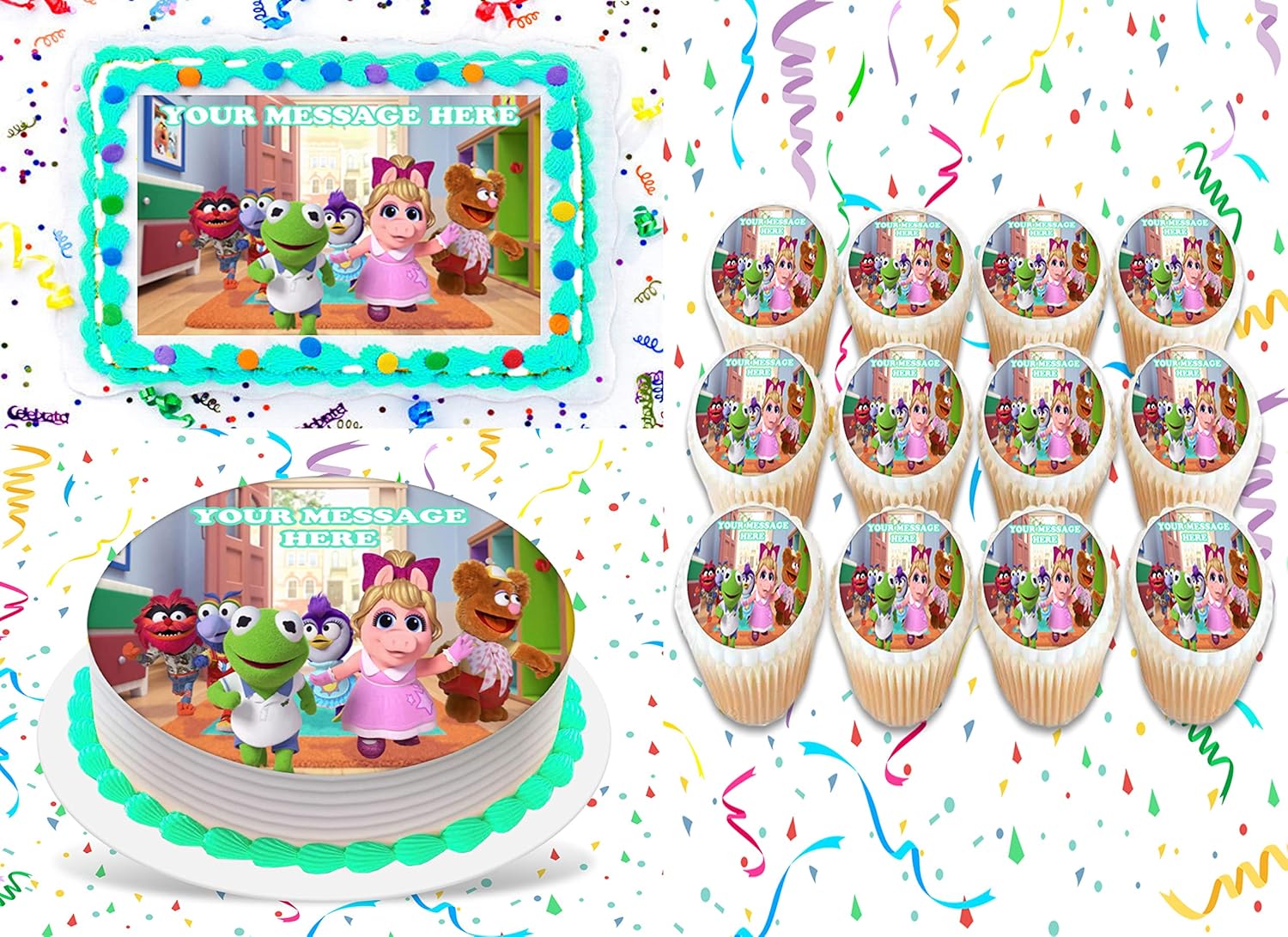 Amazon.com: Muppet Babies Cake Topper Edible Image Personalized ...