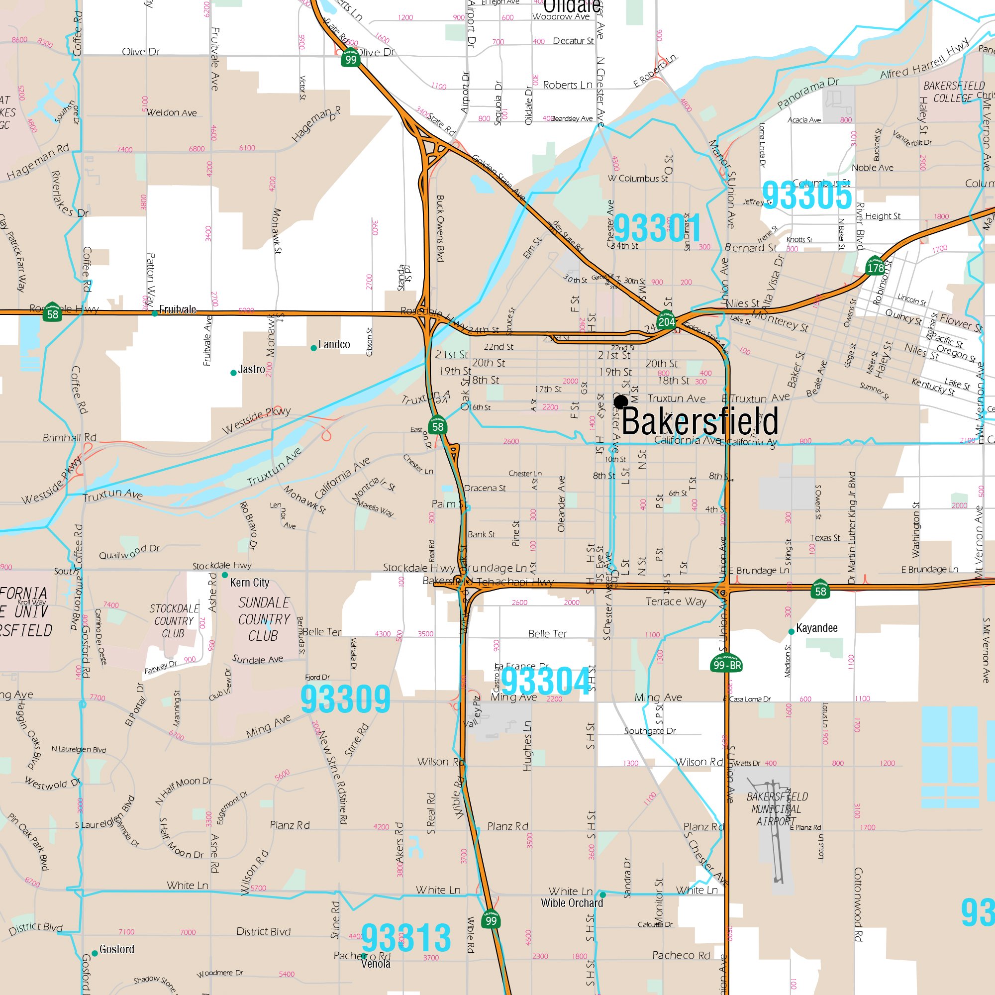 Bakersfield California Zip Code Map Zip 93306 Bakersfield Ca 6103