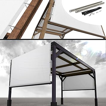 Amazon.com : Royal Shade 7' W x 12' L White Pergola Sun Shade Canopy ...