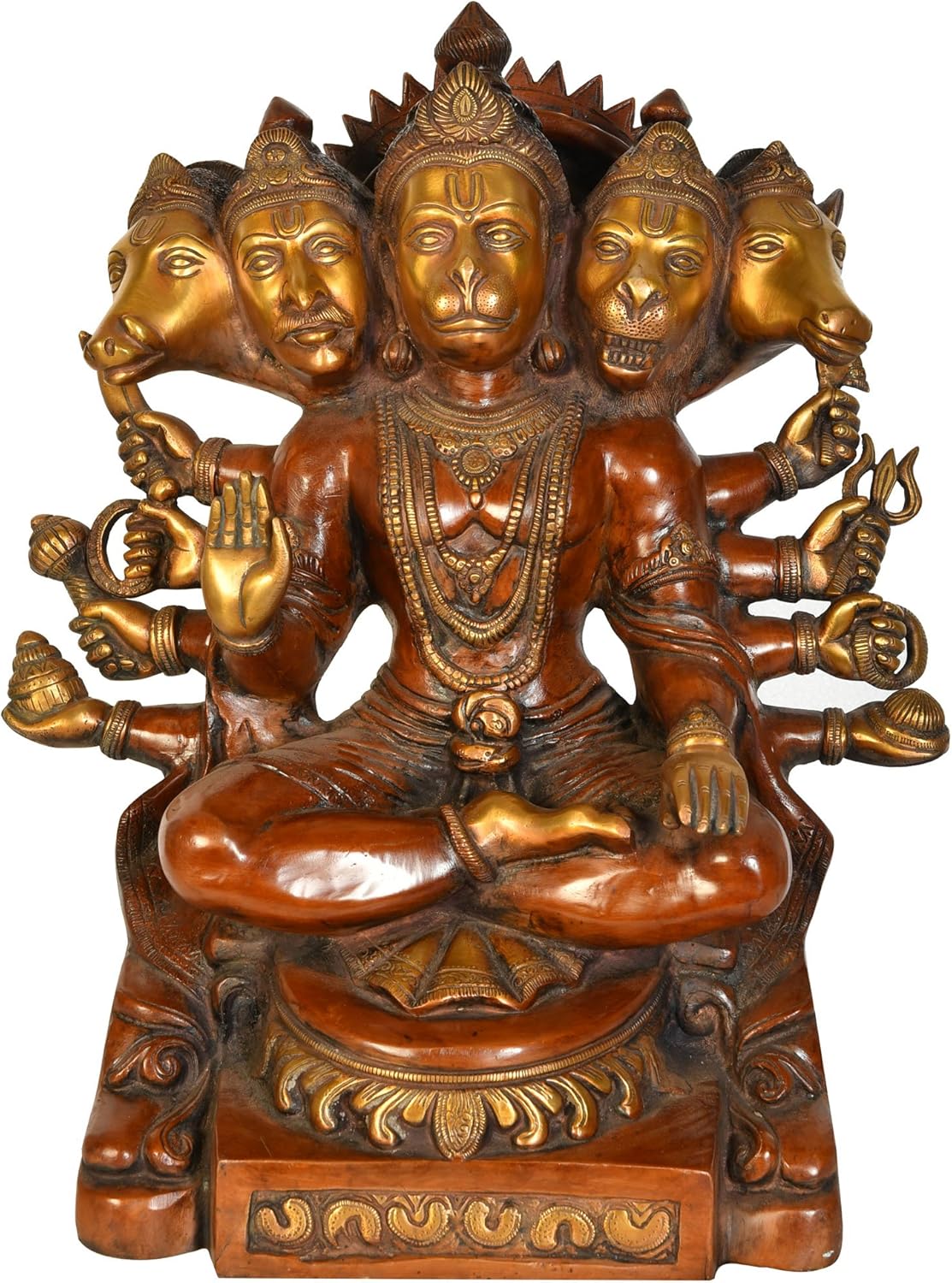 Amazon.com: Exotic India RD13 Five Headed (Panchamukhi) Hanuman-Brass ...