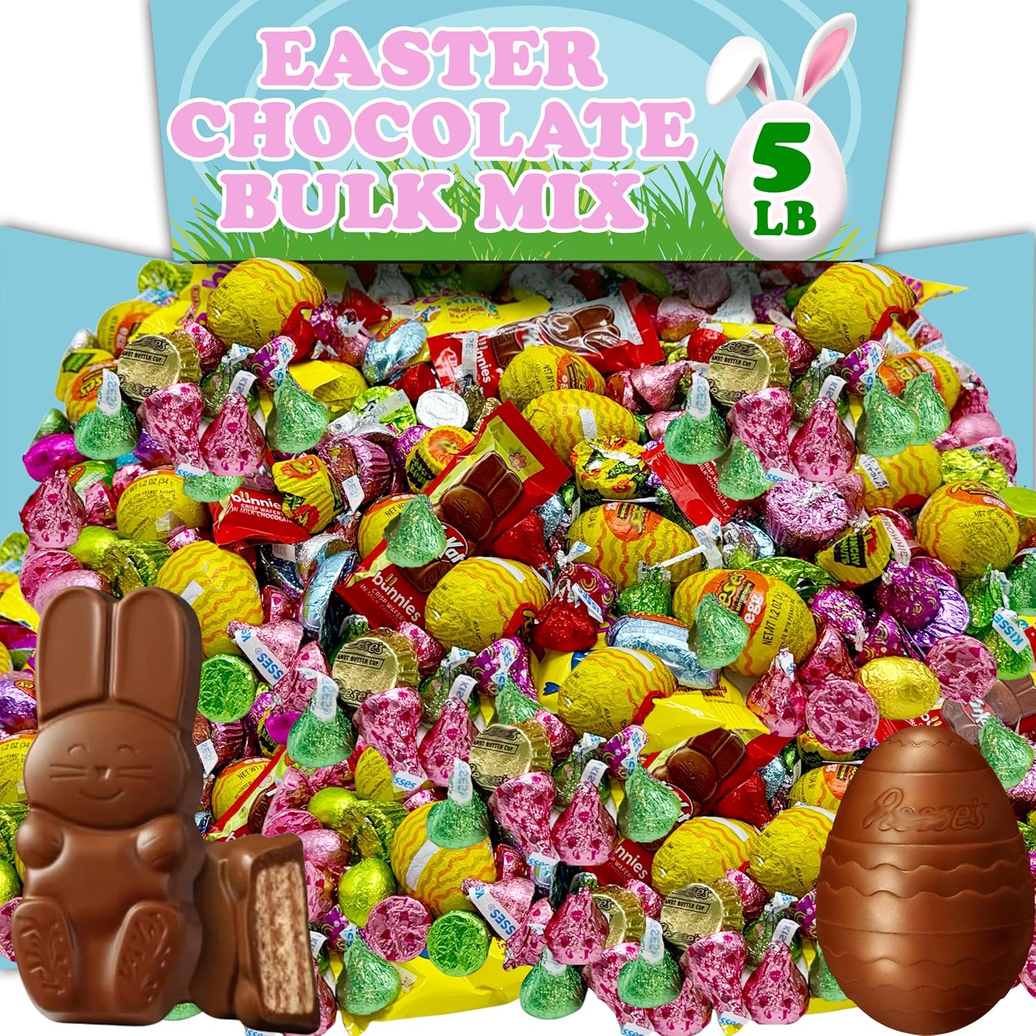 Amazon.com: Bulk Easter Chocolate Candy Mix, 5 Lbs Assorted Variety of ...