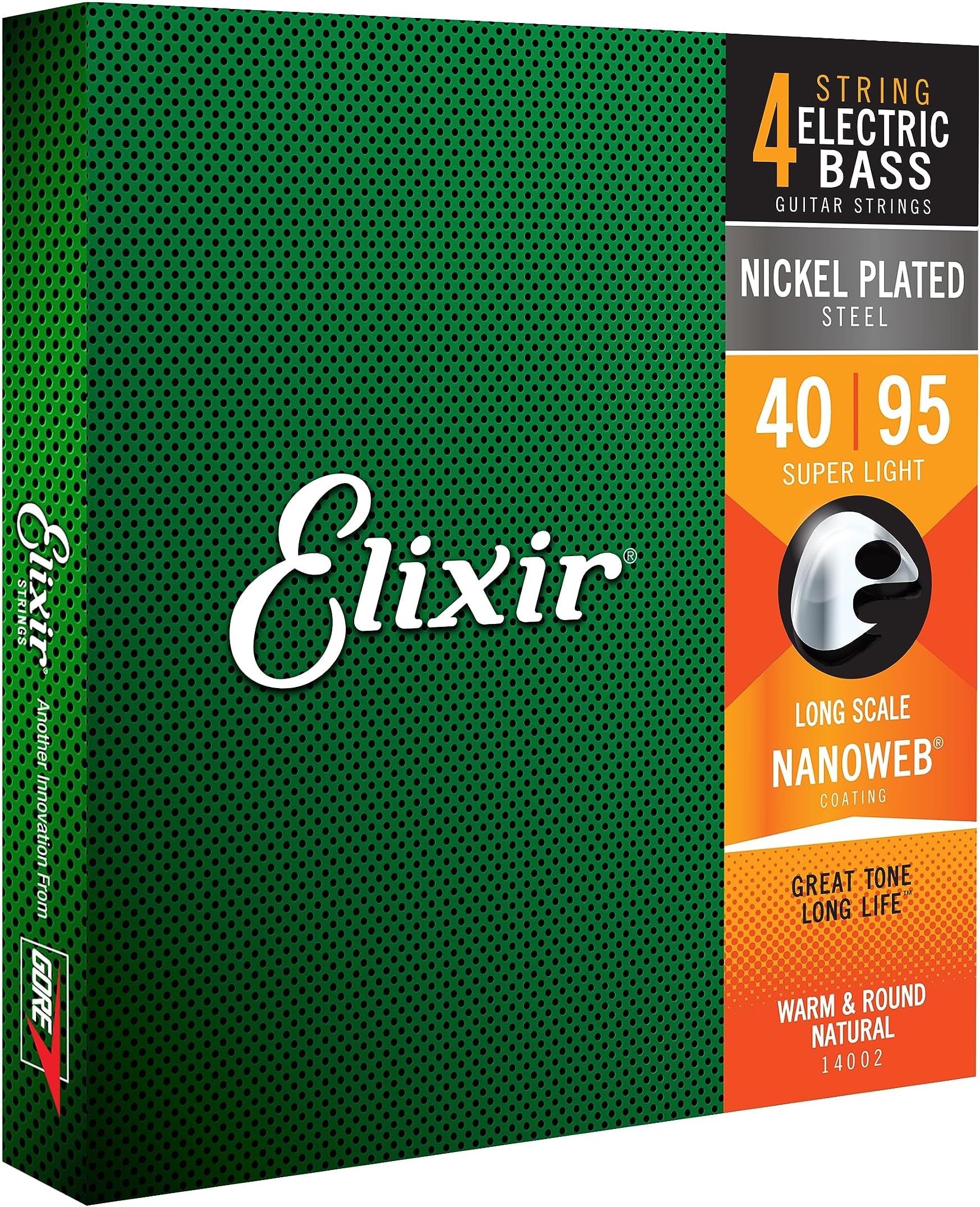 Elixir Strings Stainless Steel 4-String Bass Strings w NANOWEB Coating ...
