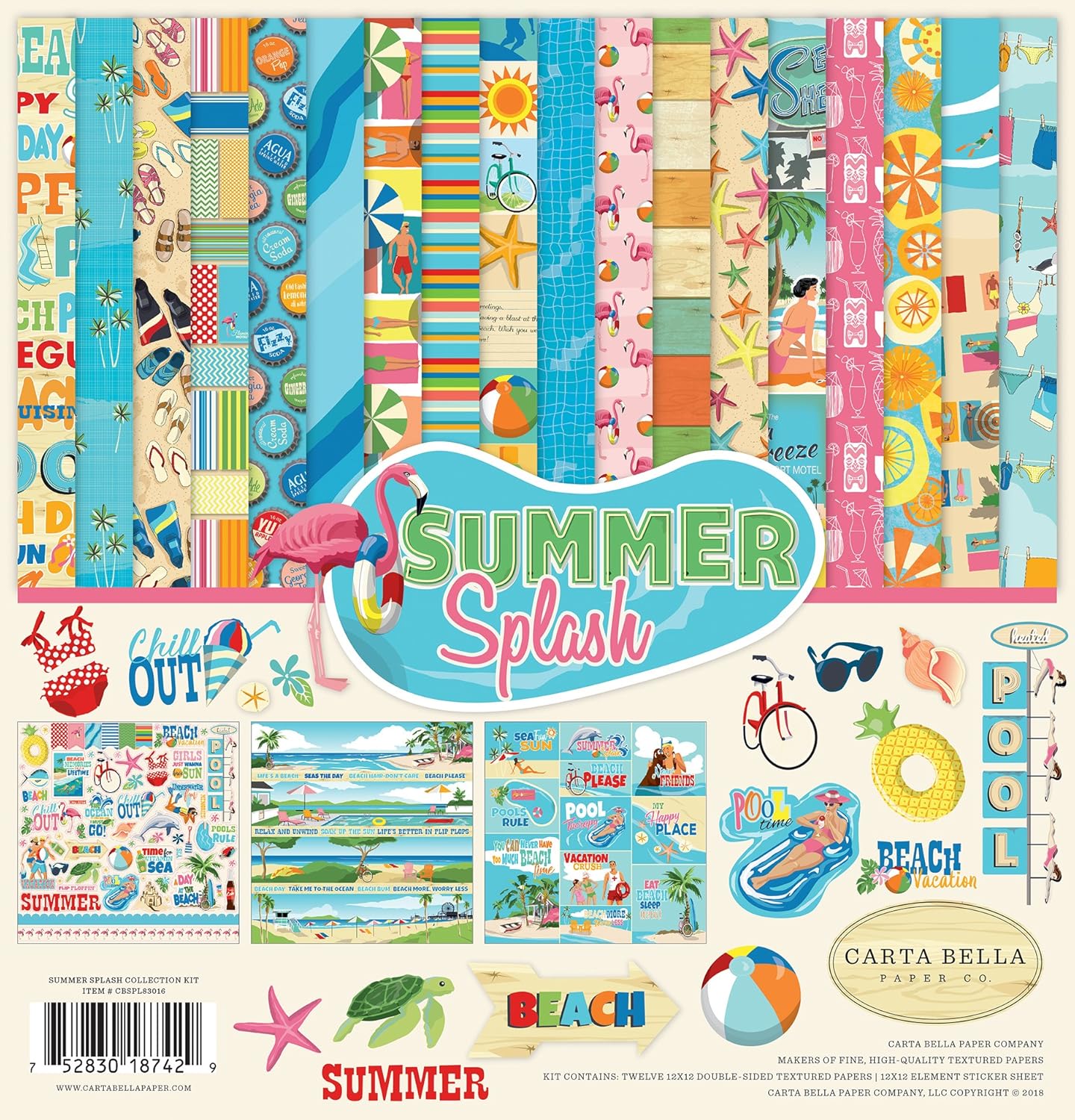 Amazon.com: Carta Bella Paper Company Summer Splash Collection Kit ...