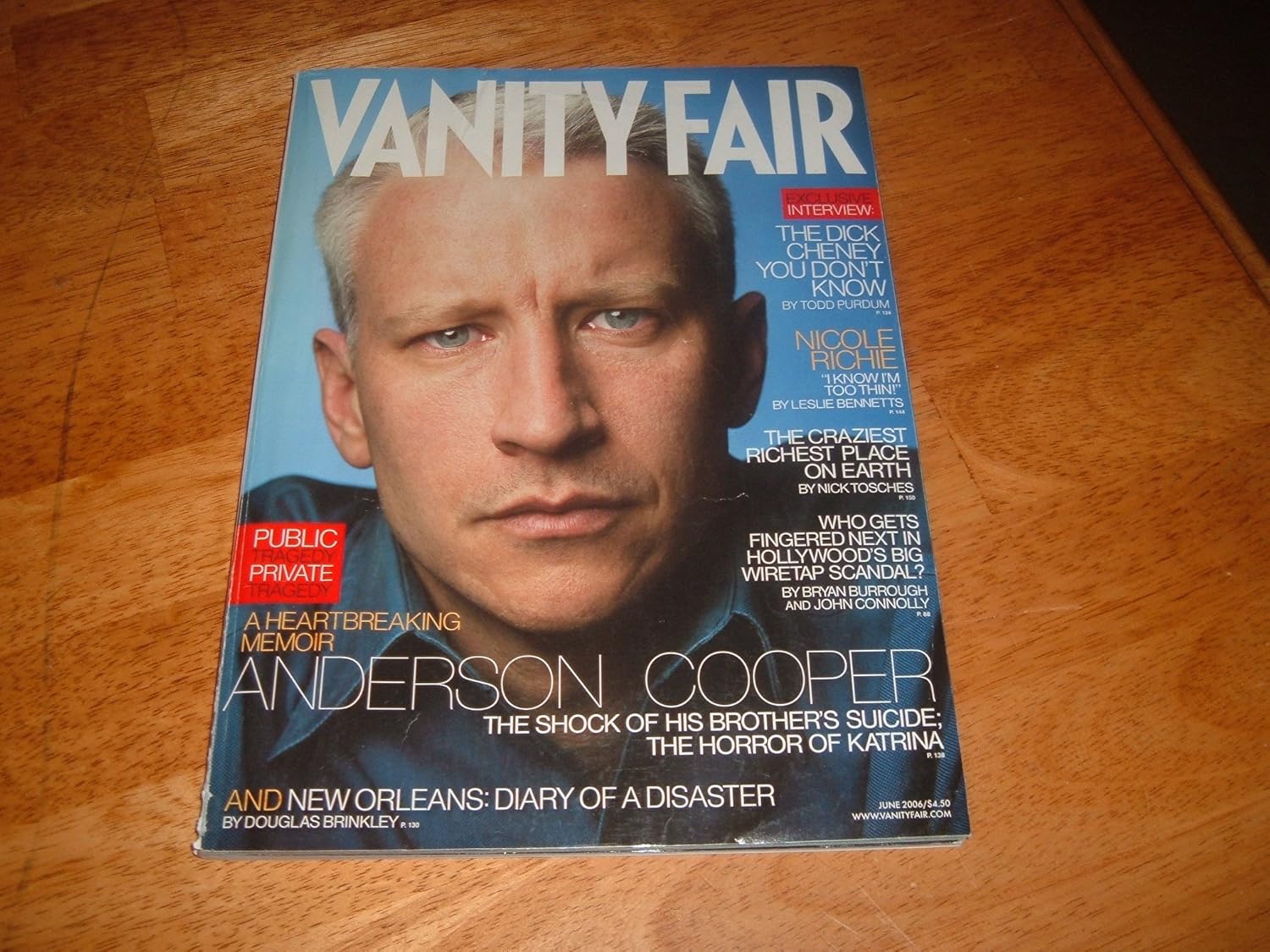 ANDERSON COOPER VANITY FAIR JUNE 2006 DICK CHENEY NICOLE RICHIE ...
