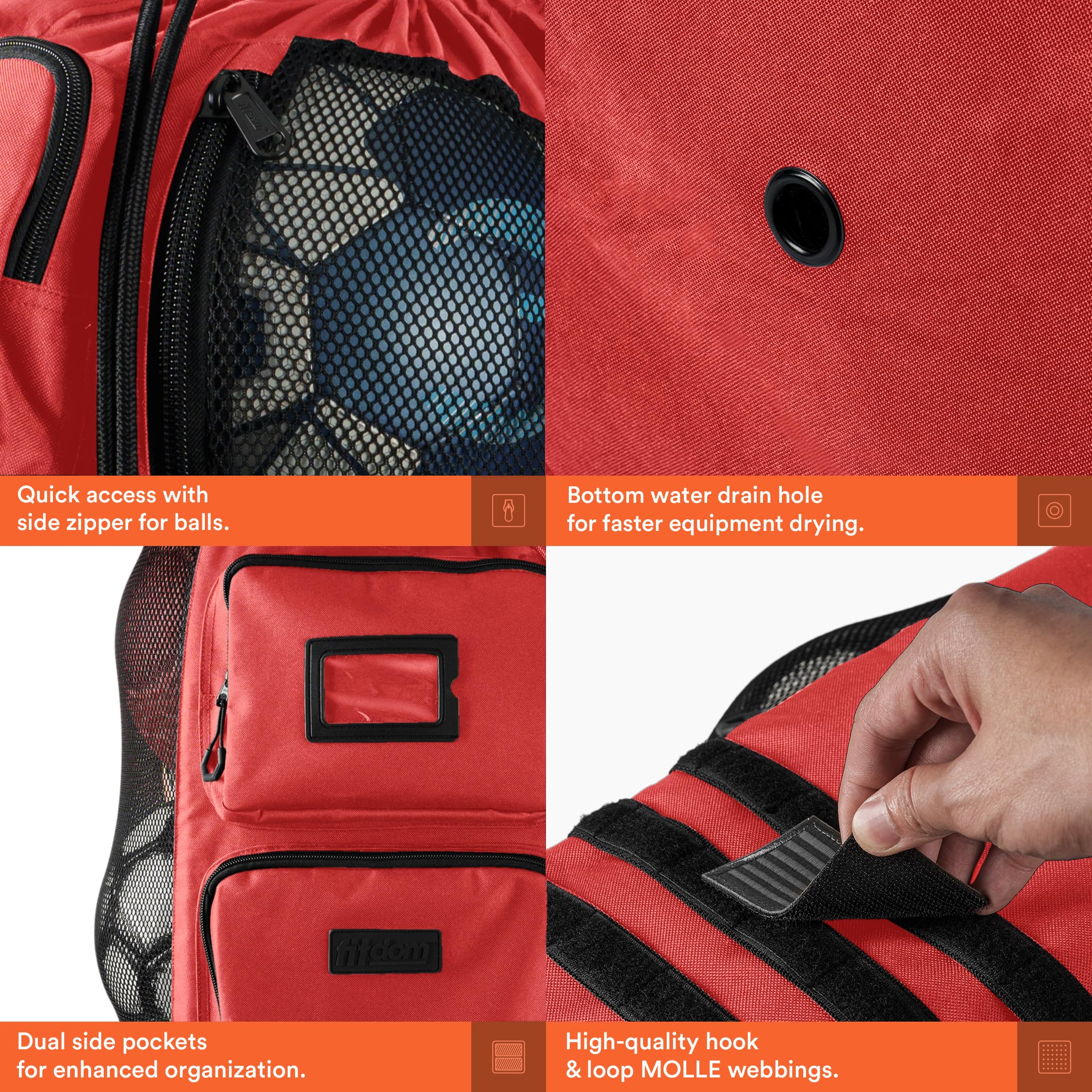Snapklik.com : Fitdom Heavy Duty XL Soccer Mesh Equipment Ball Bag w ...