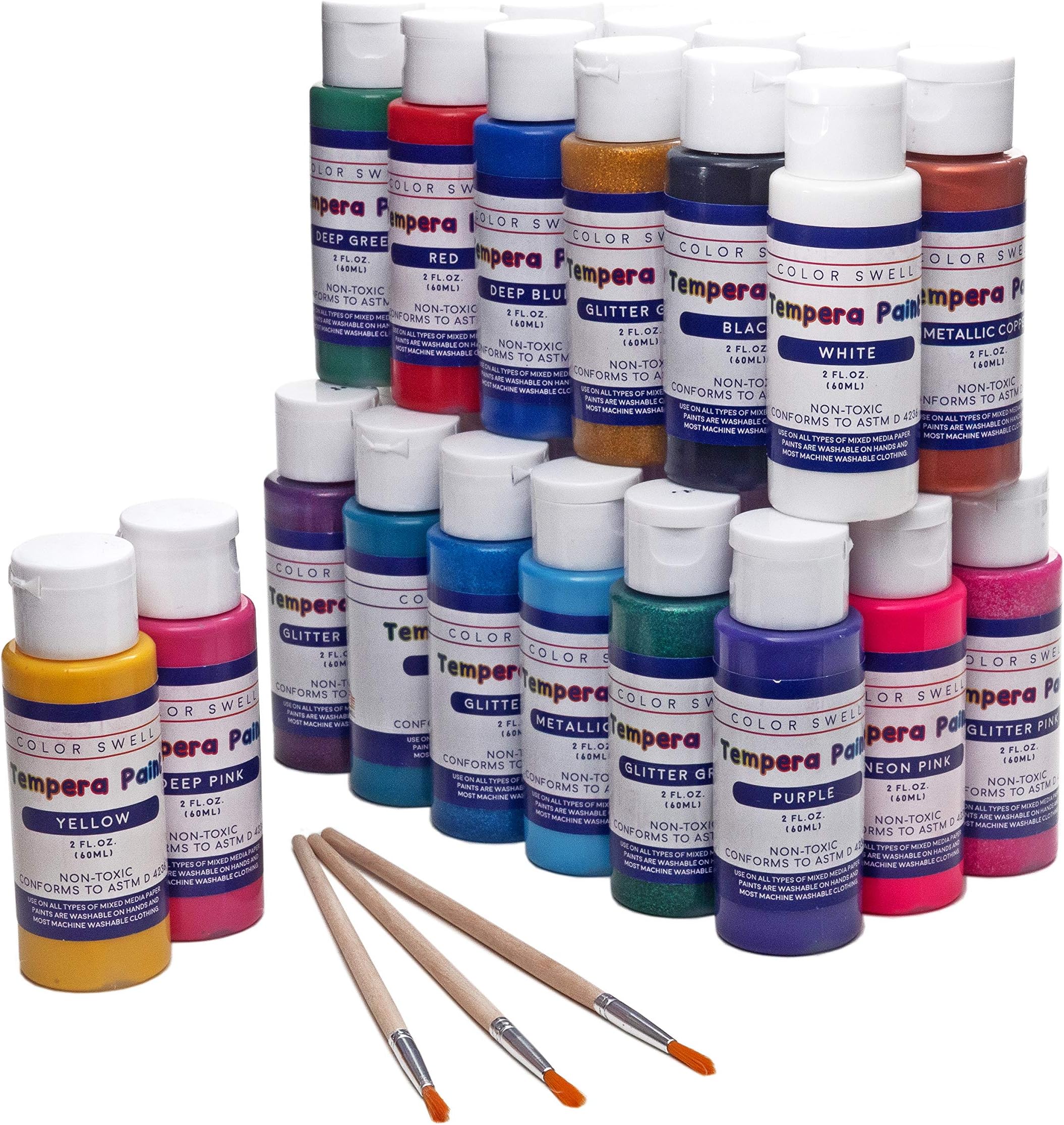 Scola Artmix 600ml Bottles Ready Mix Craft Poster Paint Set 12 Assorted ...