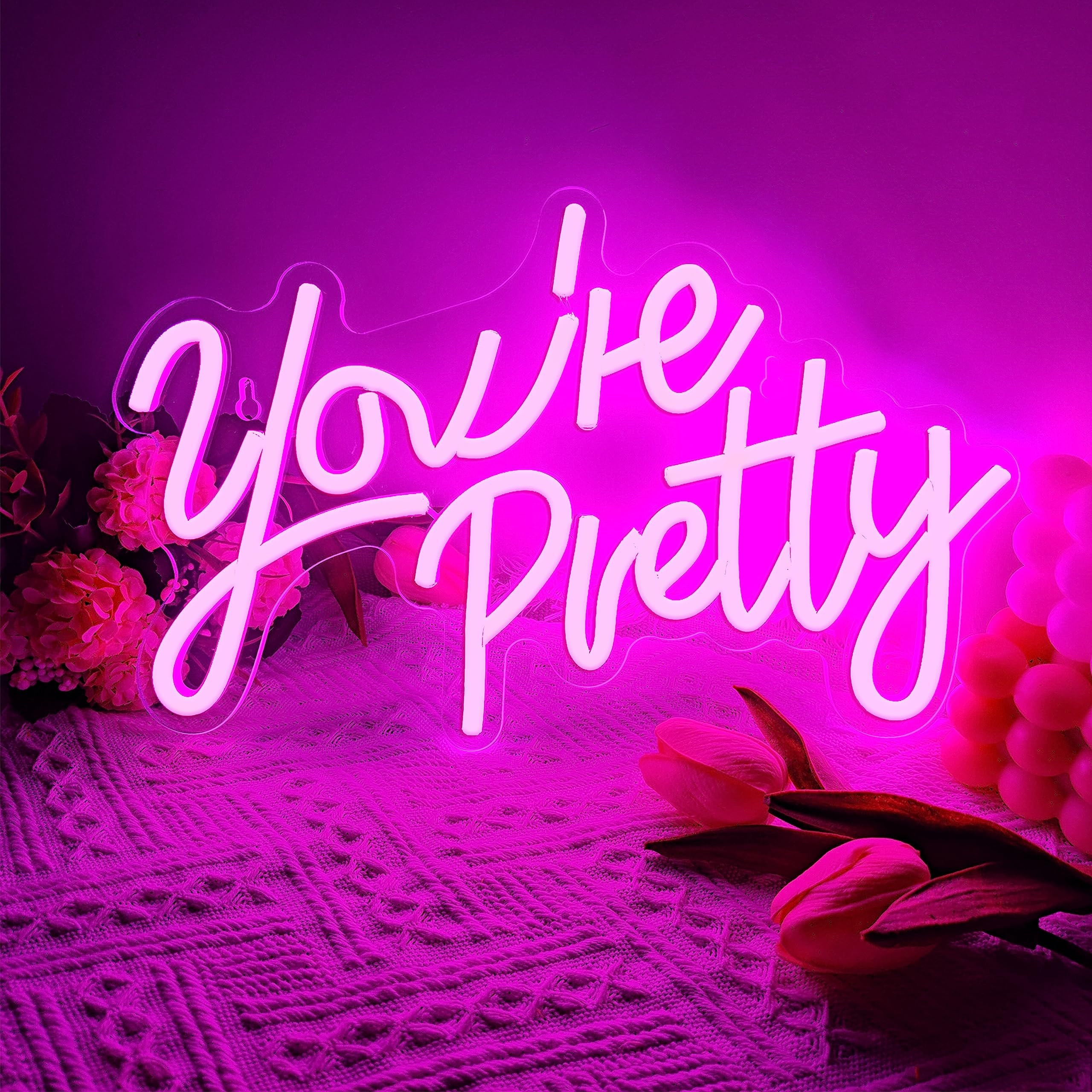 Amazon.com : You're Like Really Pretty Neon Signs, Pink Led Neon Light ...