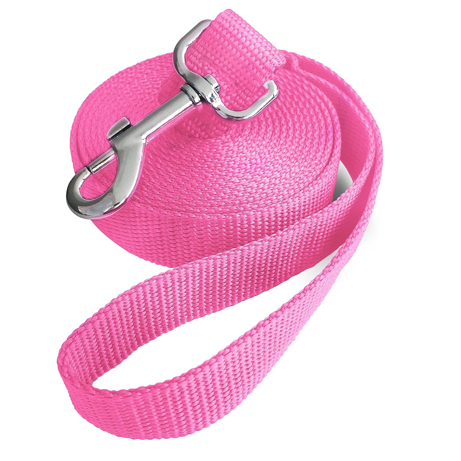 Jeckpat 10ft Pink Dog Leashes - Obedience Recall Training Agility ...