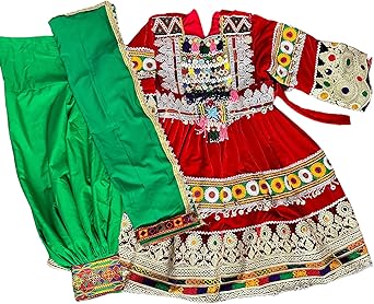 Amazon.com: Afghan Kuchi Traditional Salvar Kurti Three Pieces Dress ...