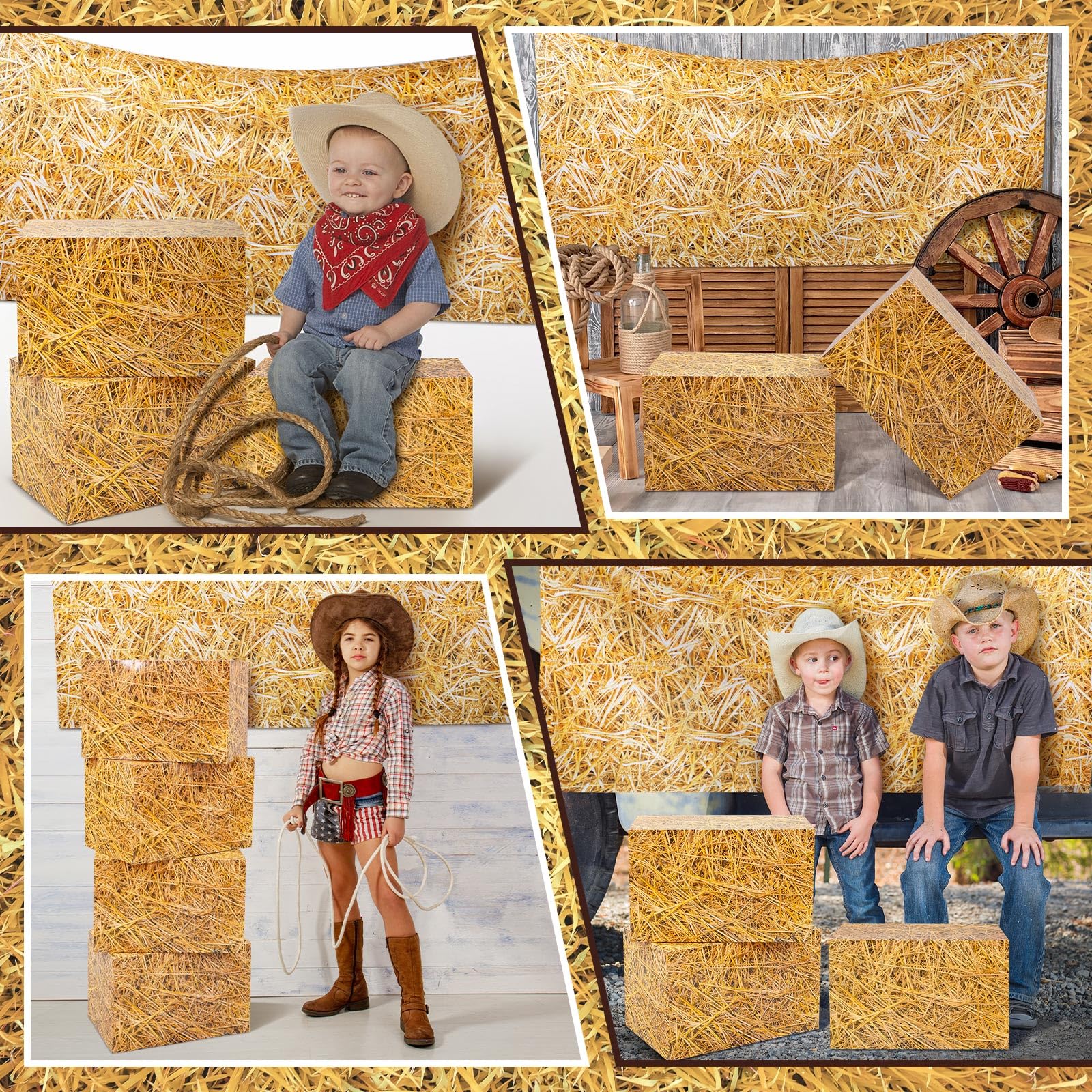 Snapklik.com : Hay Bale Decoration 6 Pack Western Cowboy Party ...