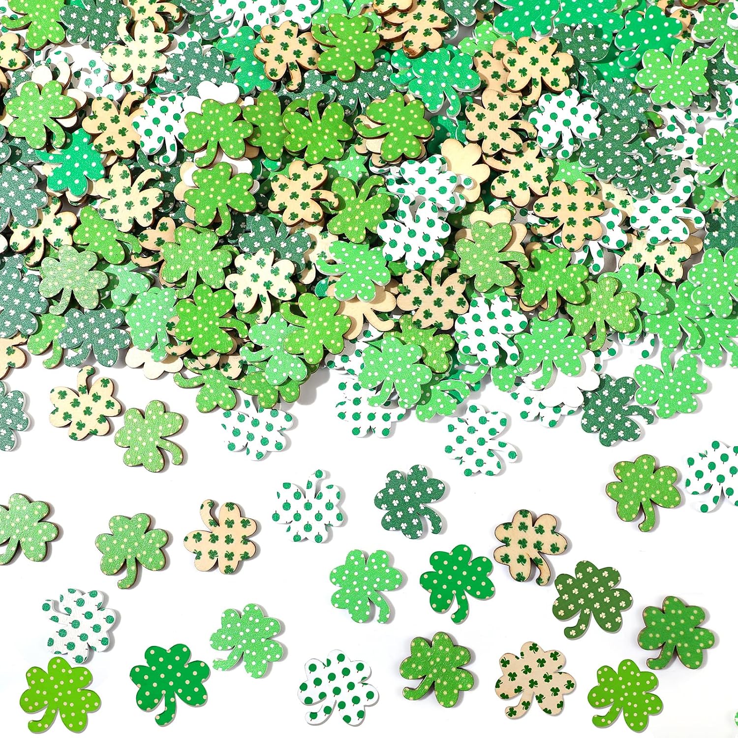Amazon.com: Tisancy 300 Pcs St. Patrick's Day Mini Shamrock Wooden ...