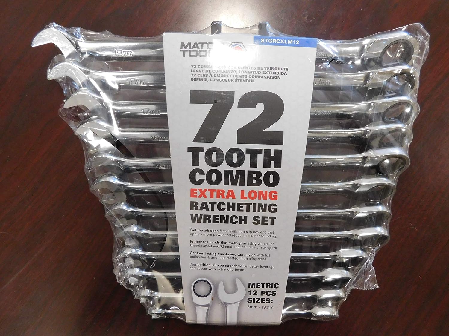 Matco Tools 12 Piece Metric 72 Tooth Combo Extra Long Ratcheting Wrench ...