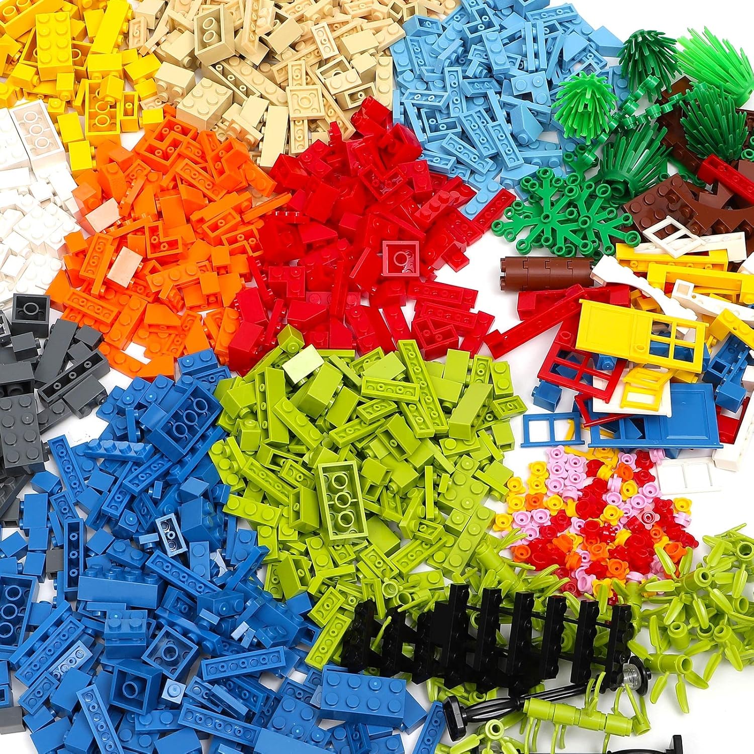 YULEEE Classic Building Blocks, 1000 Pieces Bulk Building Bricks, Basic ...