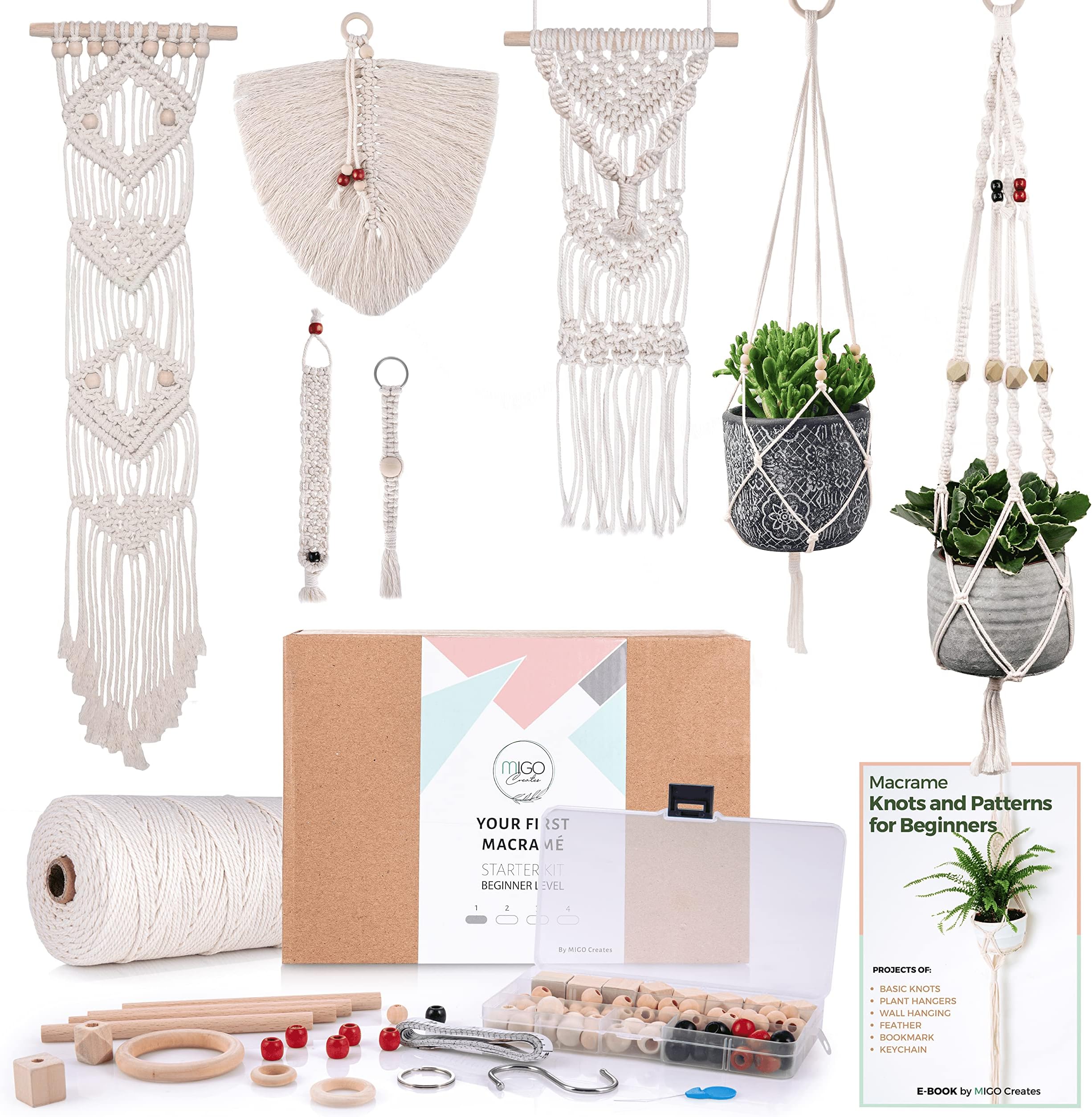 Amazon.com: DIY Macrame Kit for Adults Beginners Craft for Making 3 ...