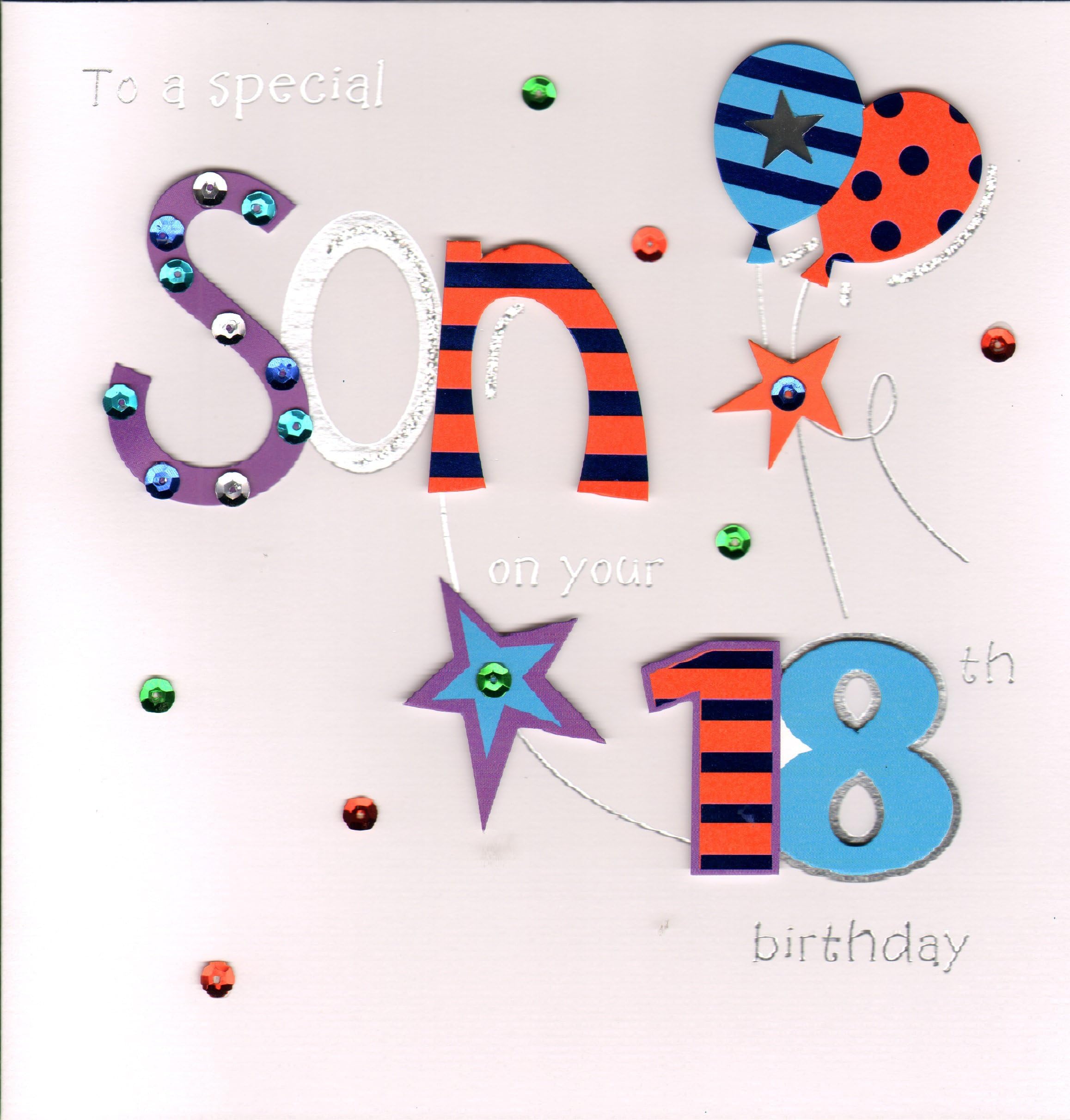 LARGE STUNNING HANDMADE SPECIAL SON 18TH BIRTHDAY GREETING CARD ...