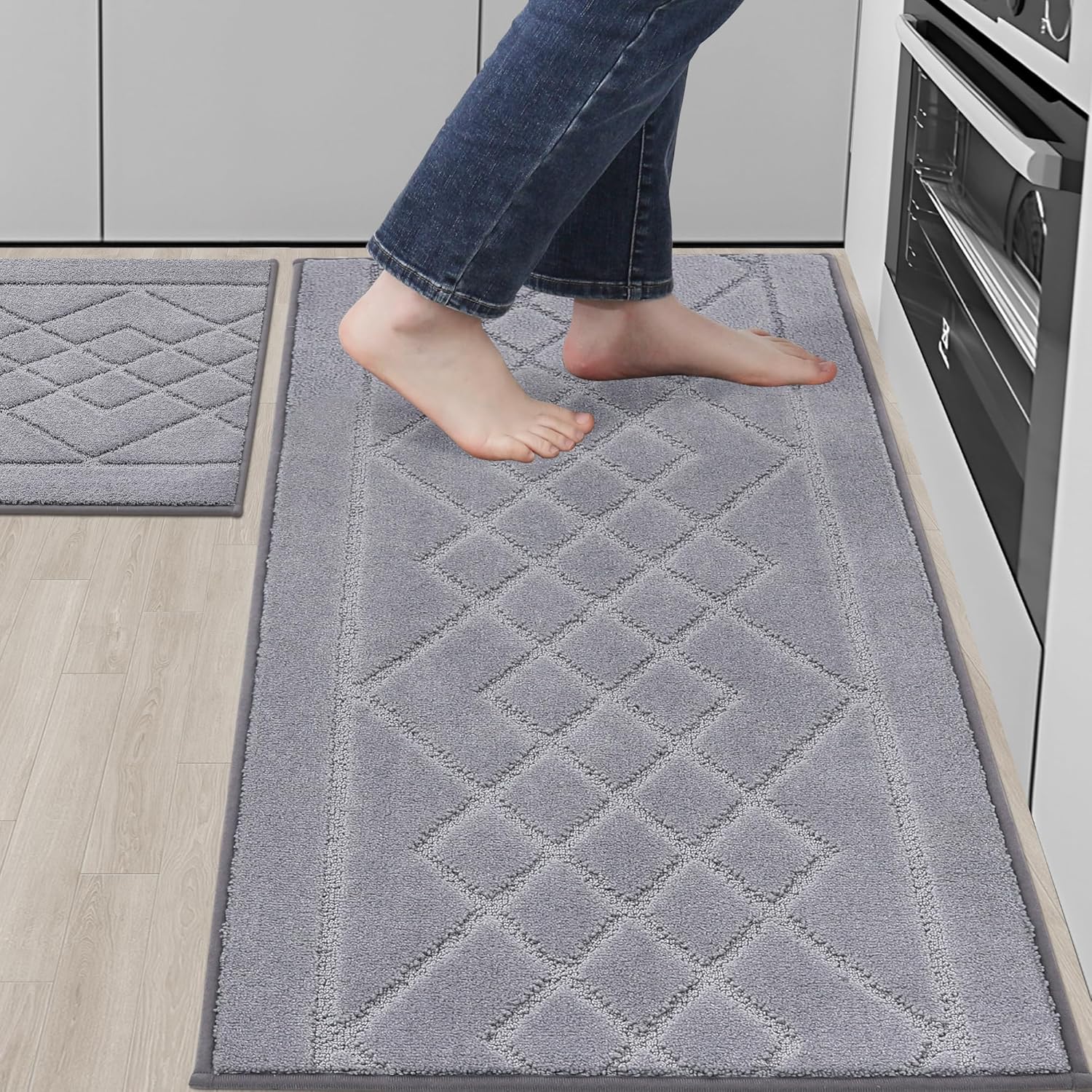 Amazon.com: BEQHAUSE Kitchen-Rugs-Sets of 2 Non Slip Machine Washable ...