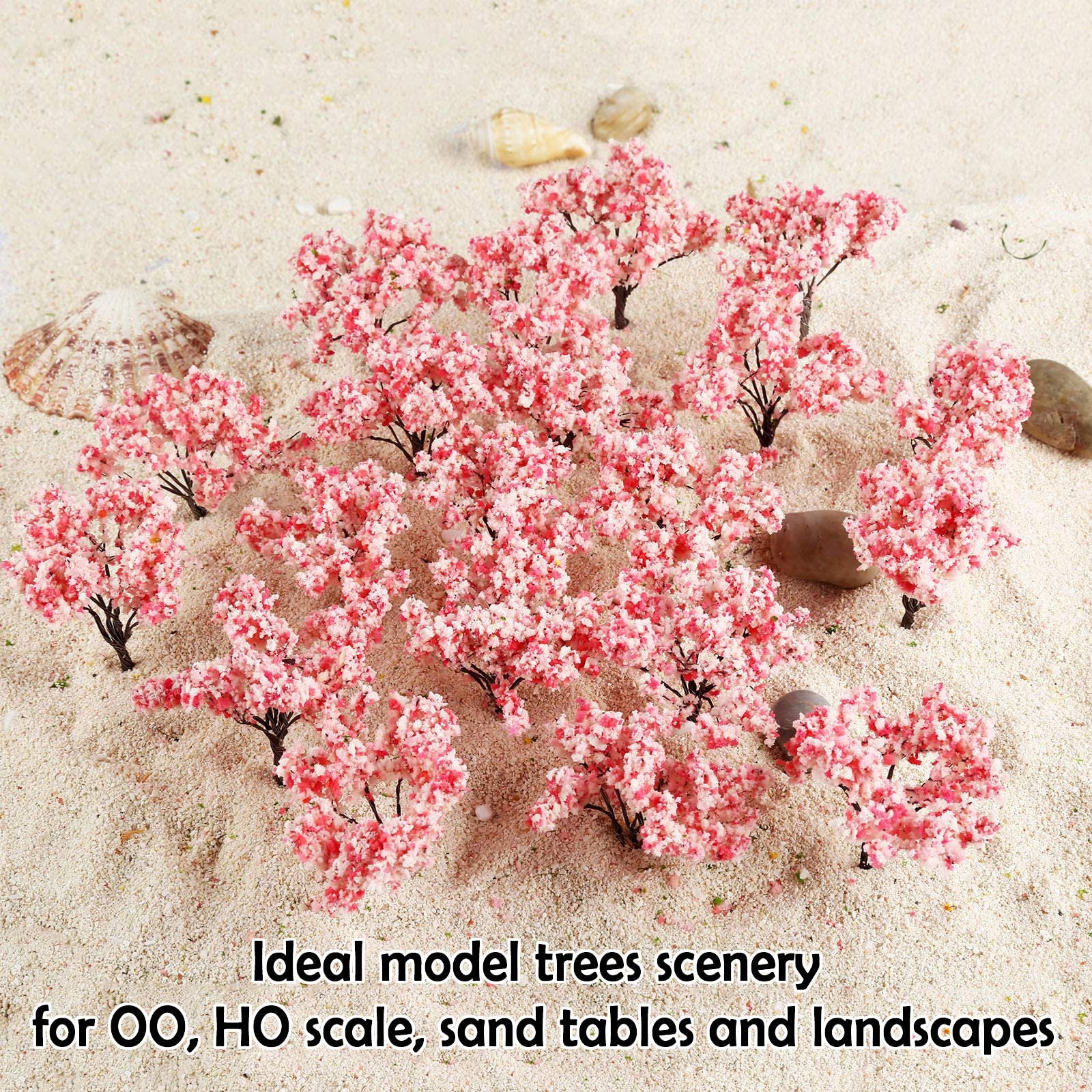 Yetaha 20pcs Model Trees Model Trains Scenery 6.5cm Cherry Blossom ...