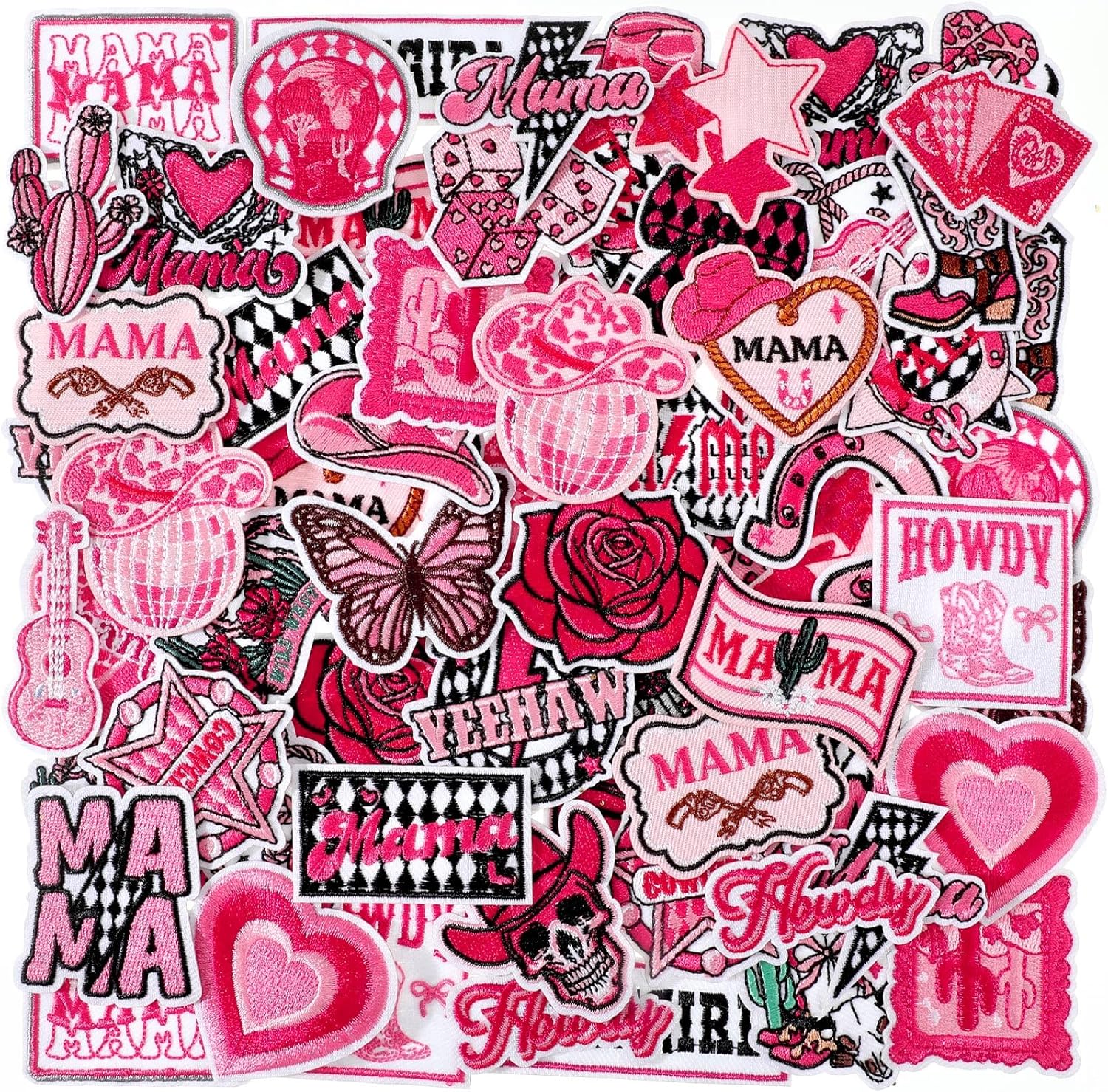Amazon.com: Lyrow 72 Pcs Western Cowgirl Embroidered Iron on Patches ...