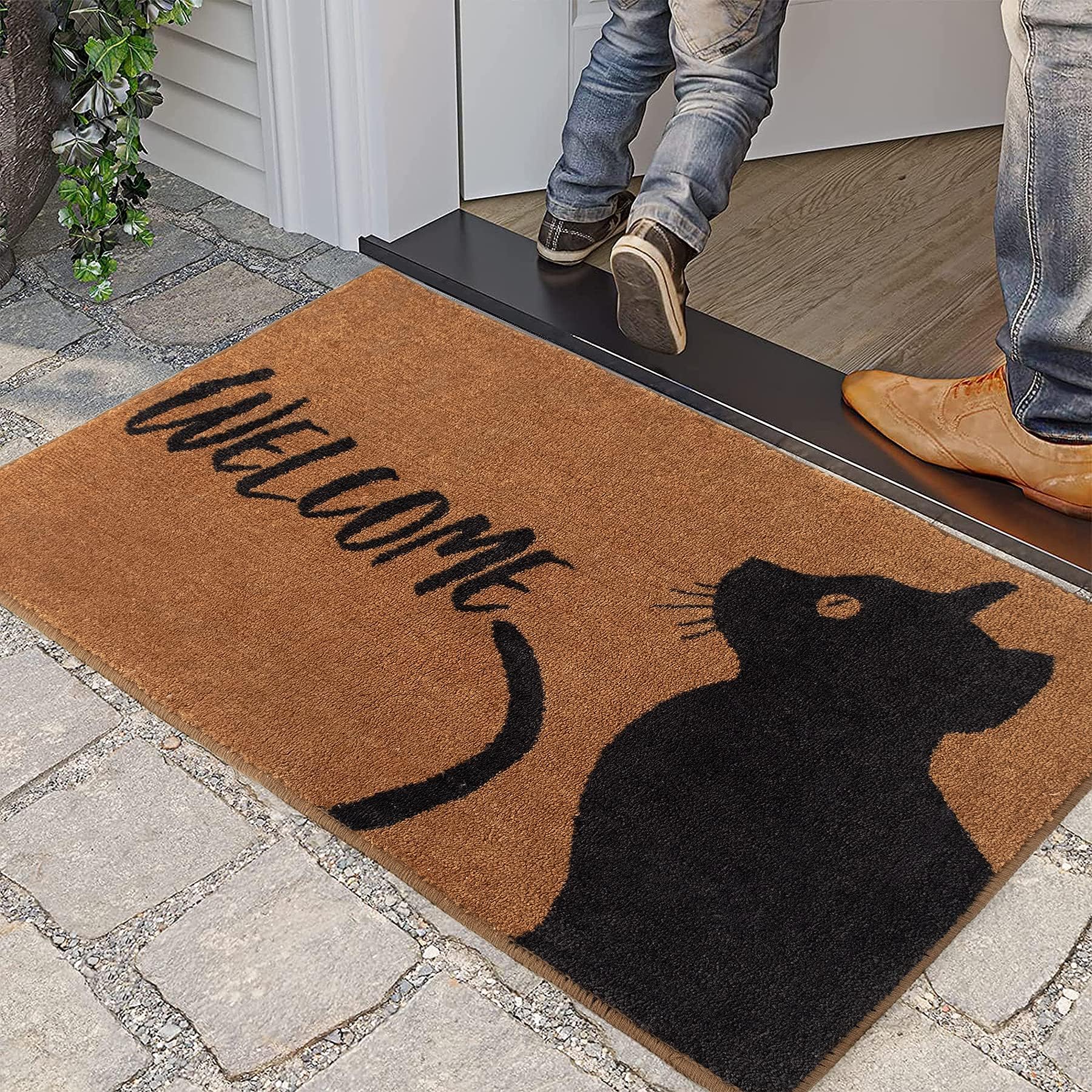 Amazon.com: RORA Indoor Door Mat for Entrance Cat Funny Doormat Welcome ...