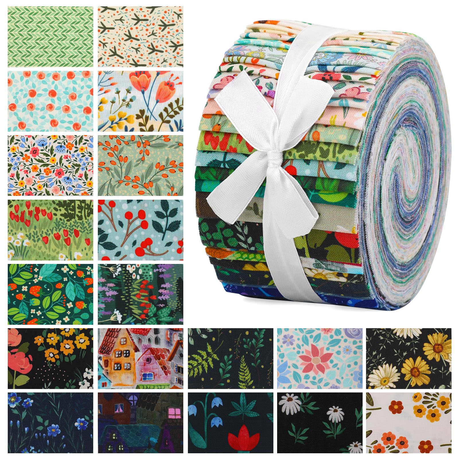 Amazon.com: Jelly Roll Fabric, Fabrics for Quilting Clearance Patchwork ...